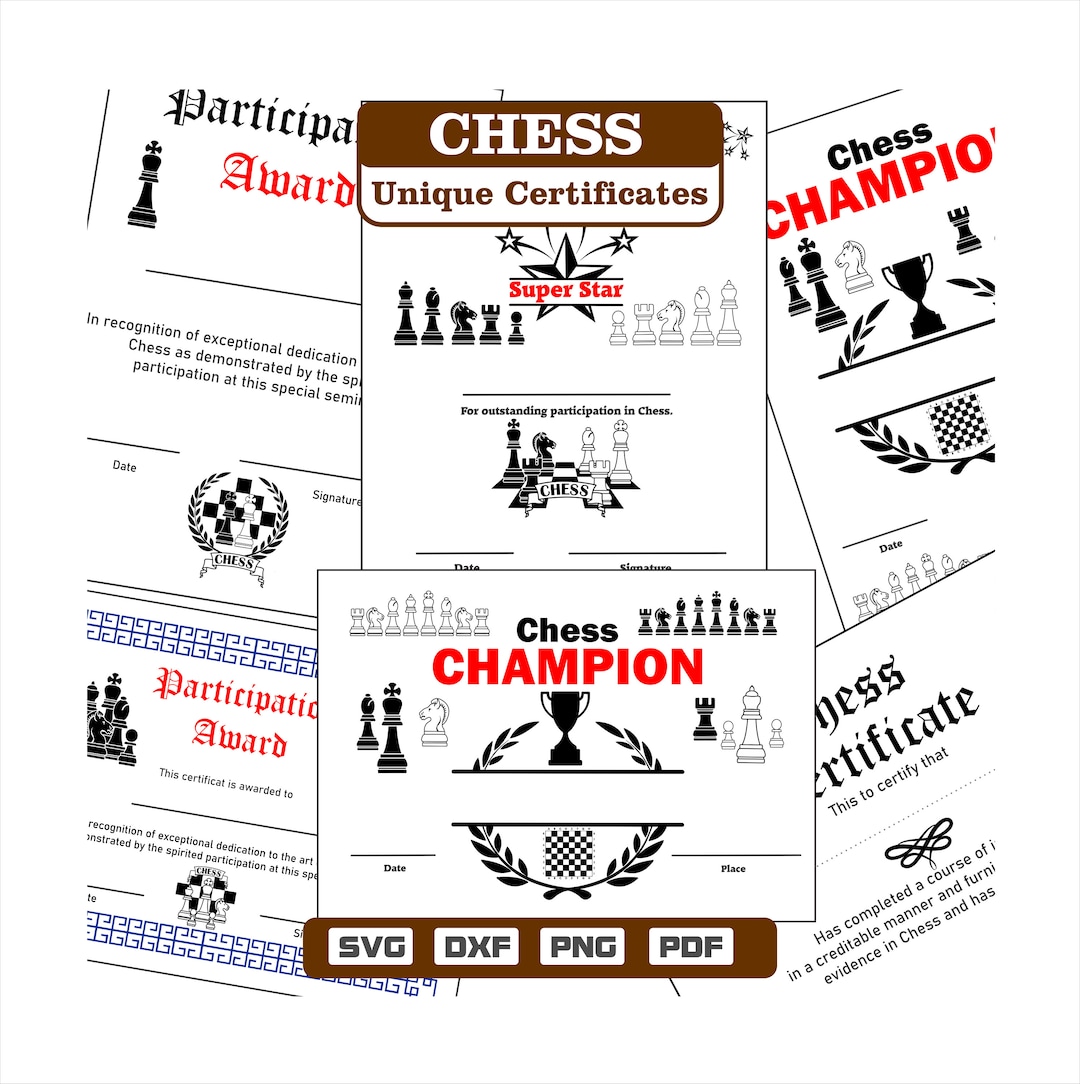 Unique Chess Certificates as Pdf-dxf-svg-png Files for Direct Printing ...