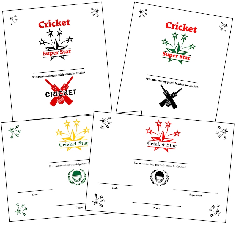 Unique Cricket Certificates as Pdf-dxf-svg-png Files for Direct ...