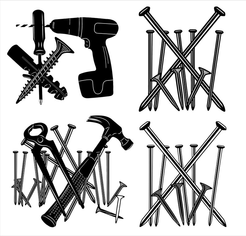 Carpenter Clip Art Dxf Svg Png Eps Jpg for Cutting, Clothing Imprint ...