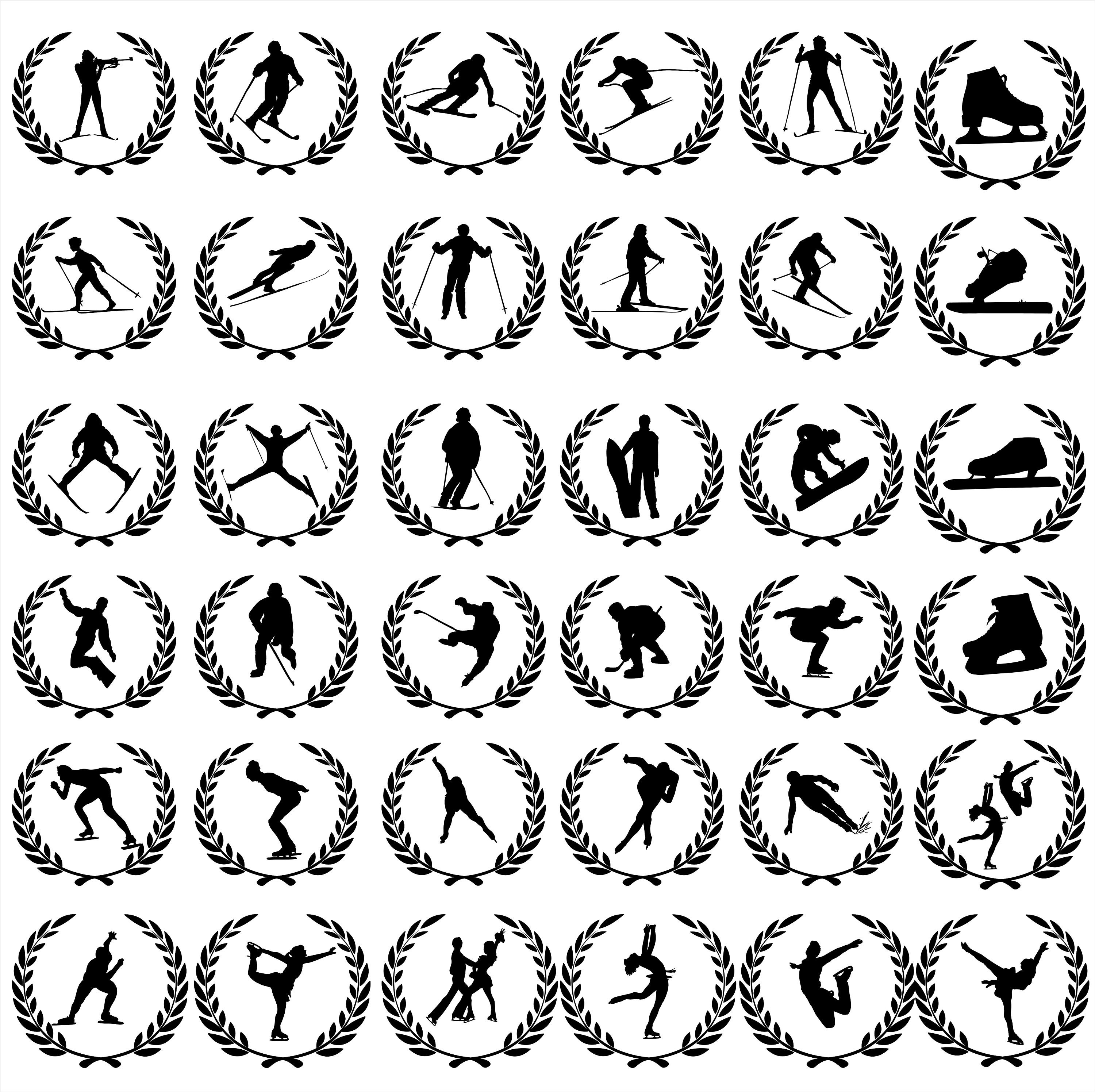 Unique Winter Sports Clipart as Dxf-svg-png-eps-jpg for Laser Cutting ...