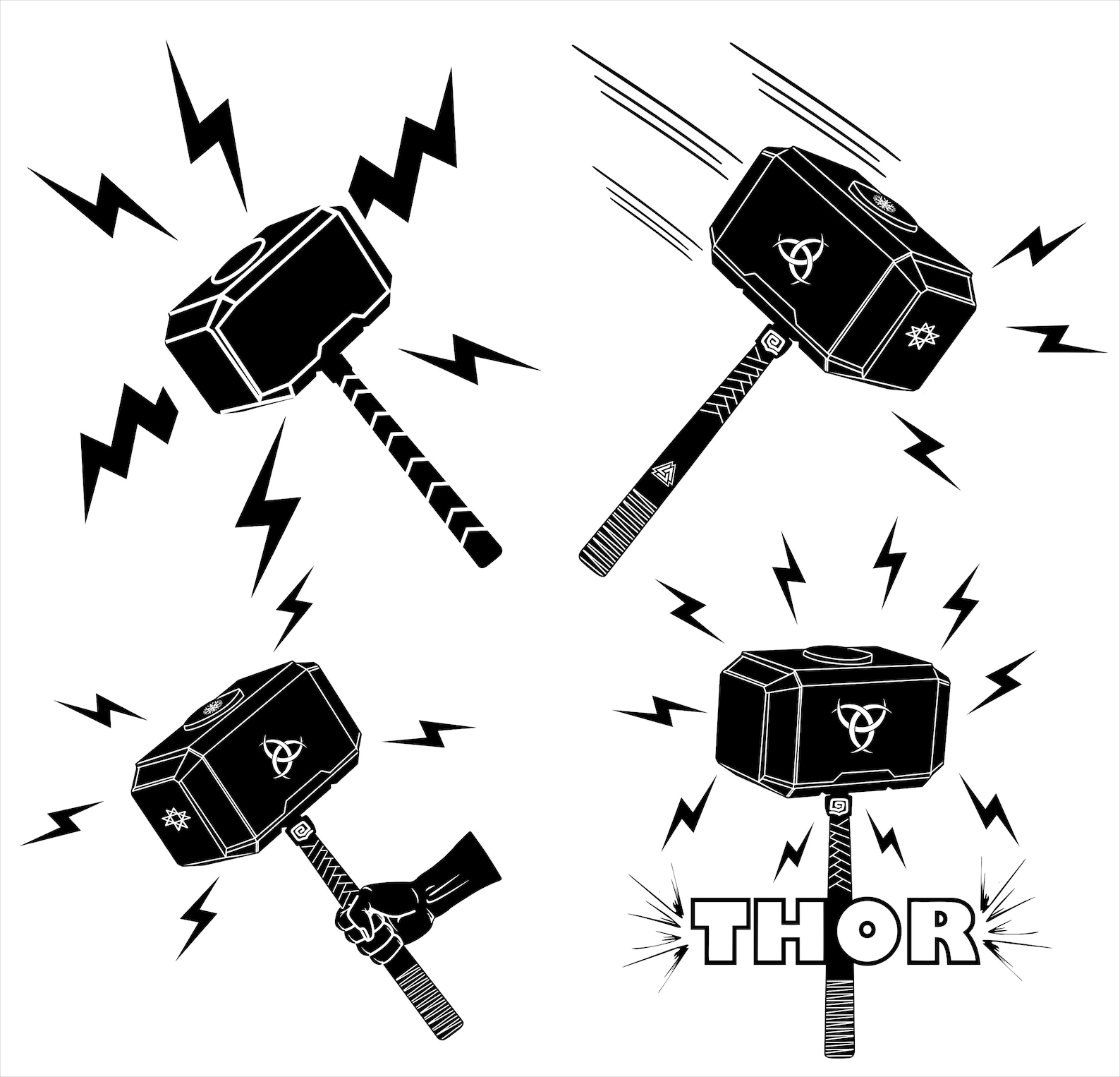 Hammer of Thor Clip Art Dxf Svg Png Eps Jpg for Cutting,shirt Design ...