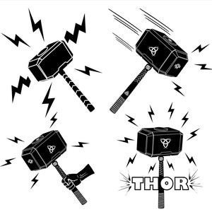 Hammer of Thor Clip Art Dxf Svg Png Eps Jpg for Cutting,shirt Design ...
