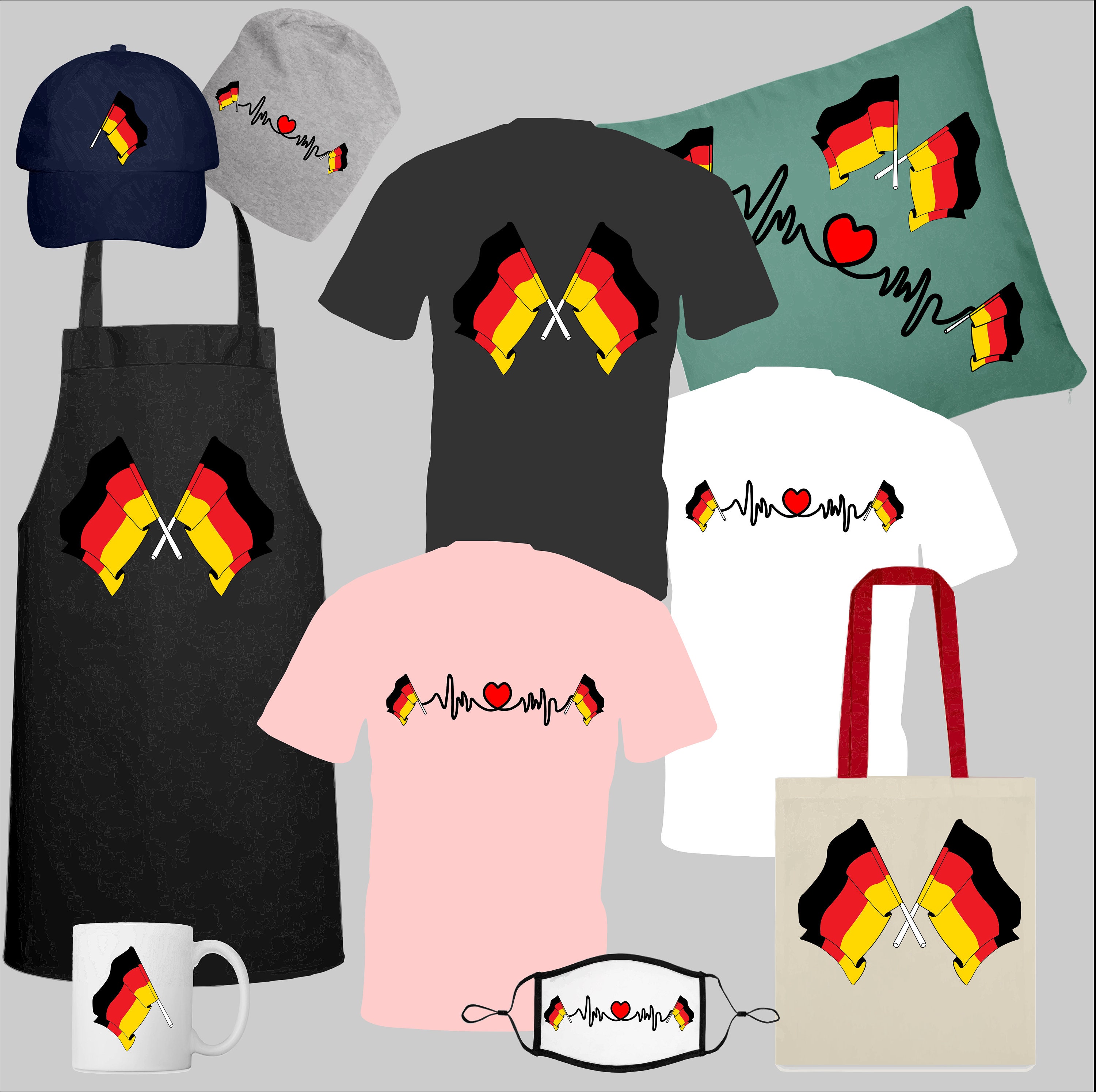 Flag and Cardio of Germany in Dxf Svg Png Eps and Jpg - Etsy