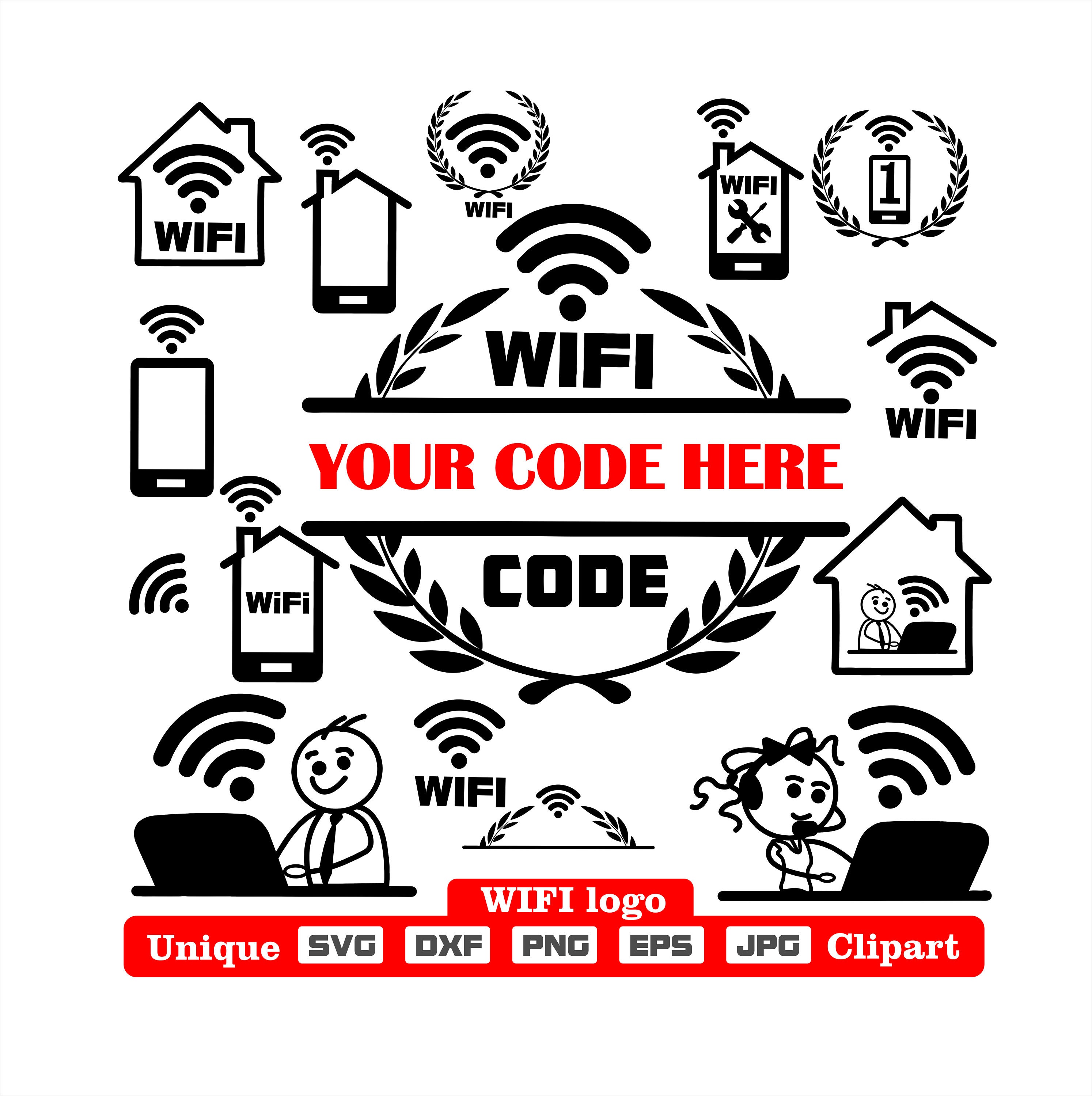 Unique Wifi Logo Clipart as Dxf-svg-png-eps-jpg Illustrations for ...