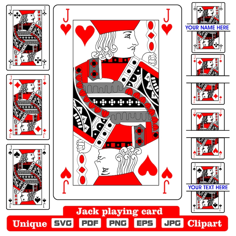 Jack Playing Card Clip Art Pdf, Svg, Png,eps, Jpg, for Shirt Design ...