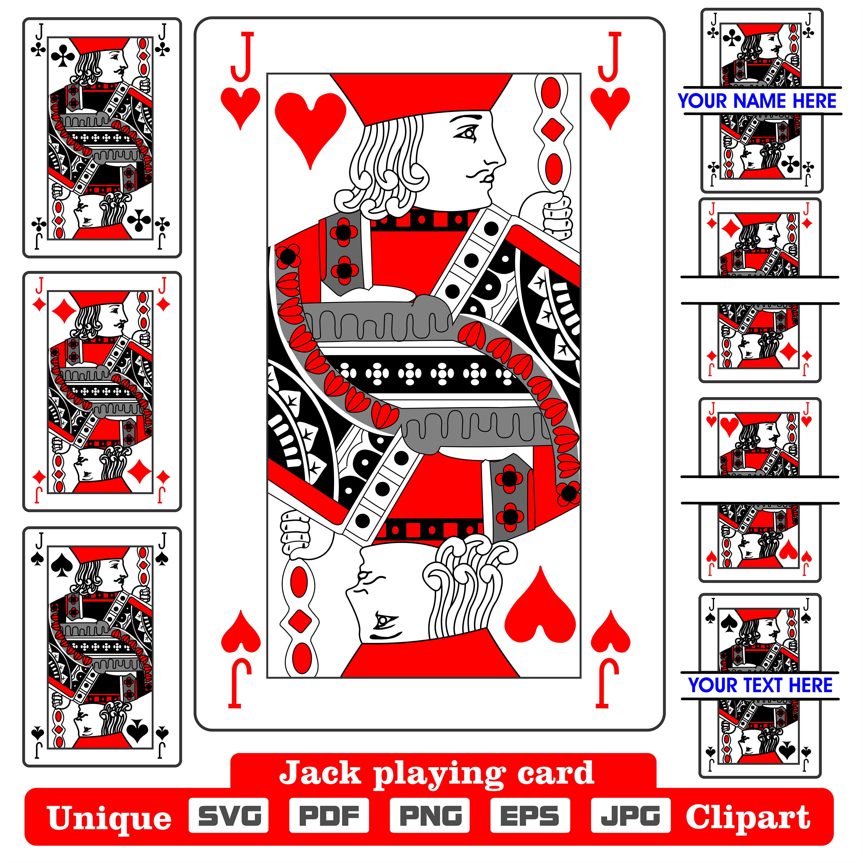 Jack Playing Card Clip Art Pdf, Svg, Png,eps, Jpg, for Shirt Design ...