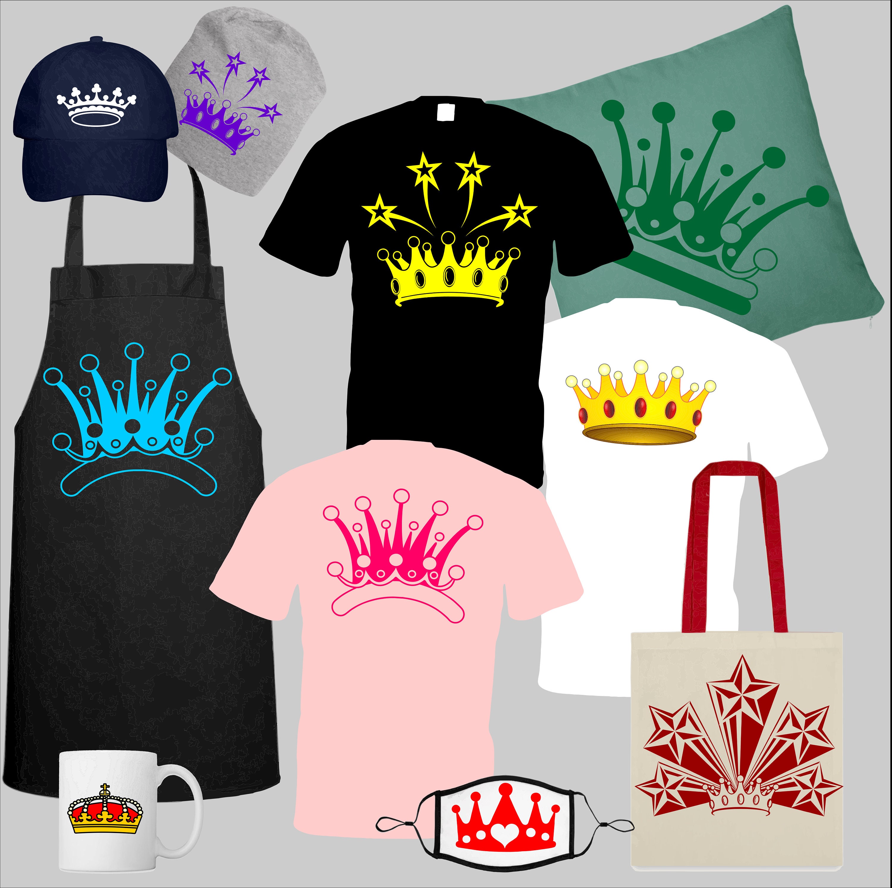 Crown Clip Art Dxf Svg Png Eps Jpg for Cutting, Clothing Imprint ...