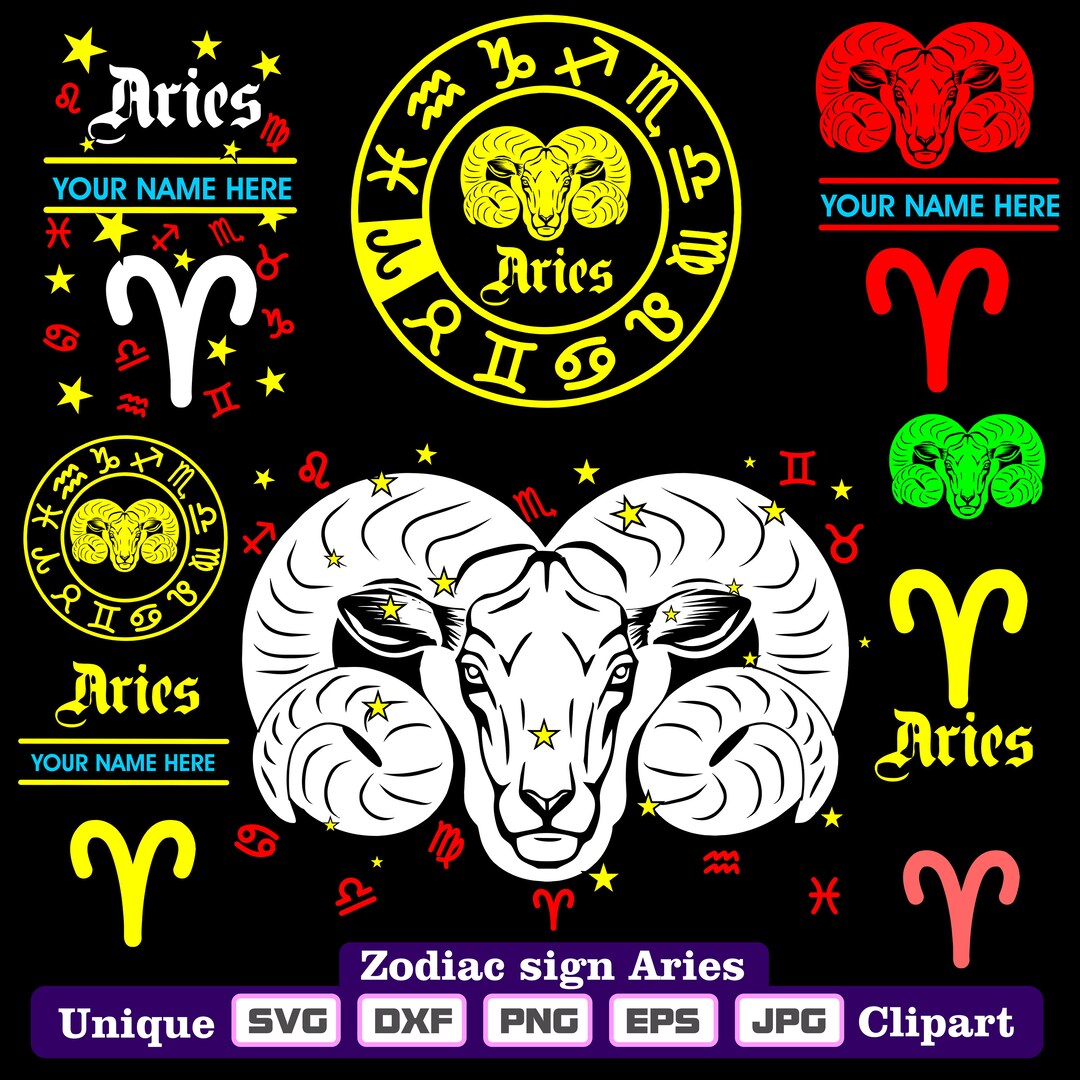 Zodiac Sign Aries Clip Art Dxf Svg, Png,eps, Jpg, for Shirt Design ...