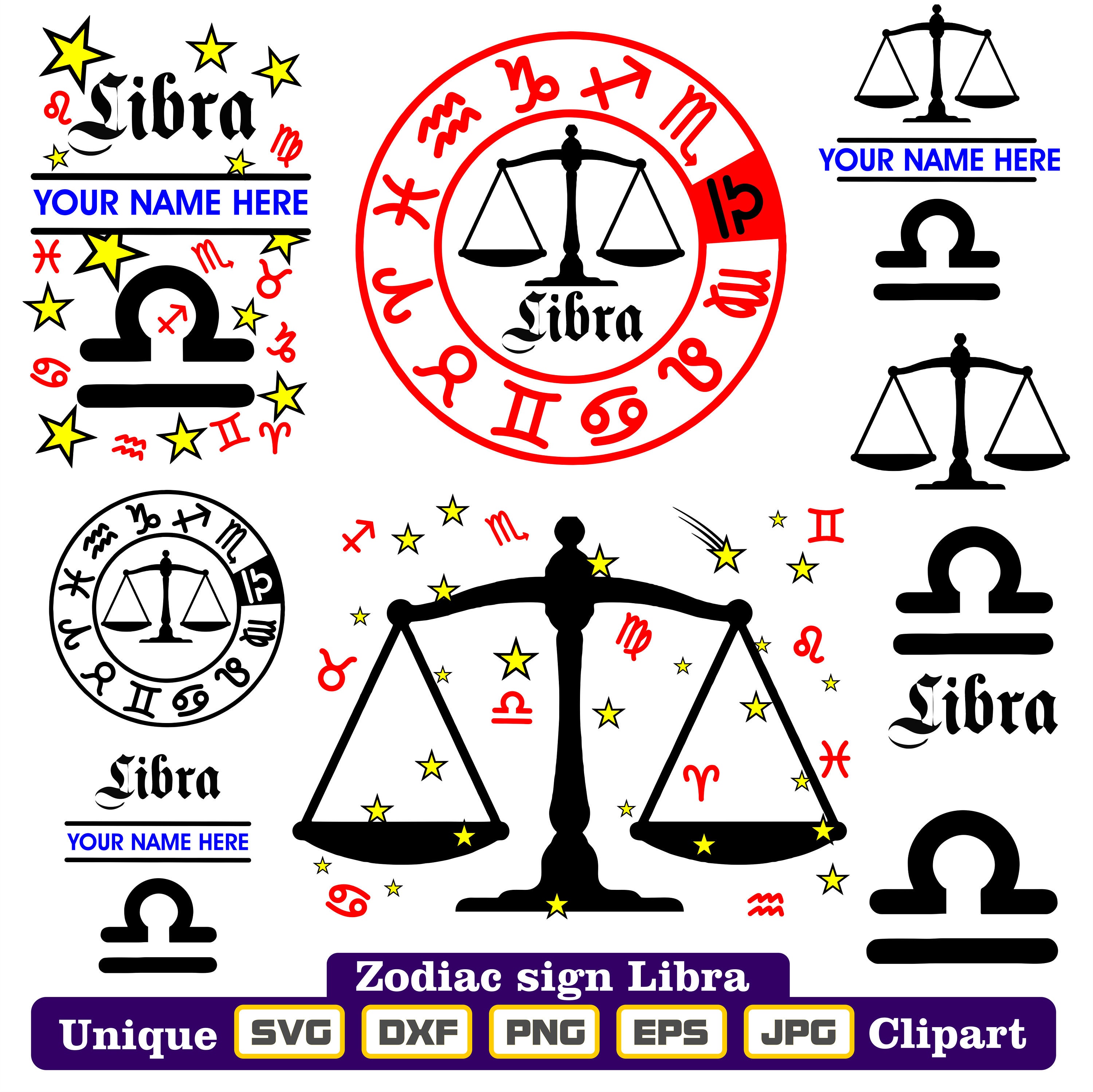 Zodiac Scale Sign Libra Clip Art Dxf Svg, Png,eps, Jpg, for Shirt ...
