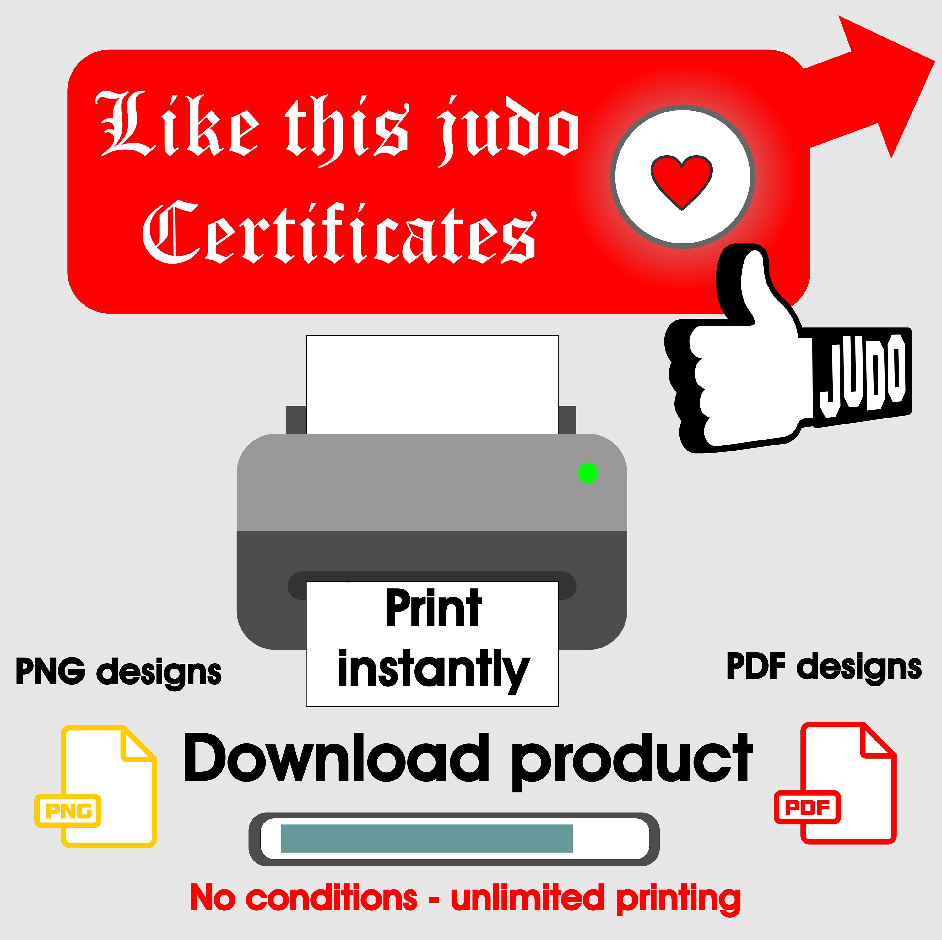 Judo Certificates and Awards Templates in PDF and PNG. Reward Those Who ...
