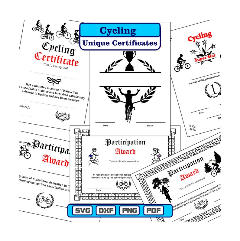 Unique Cycling Certificates as Pdf-dxf-svg-png Files for Direct ...