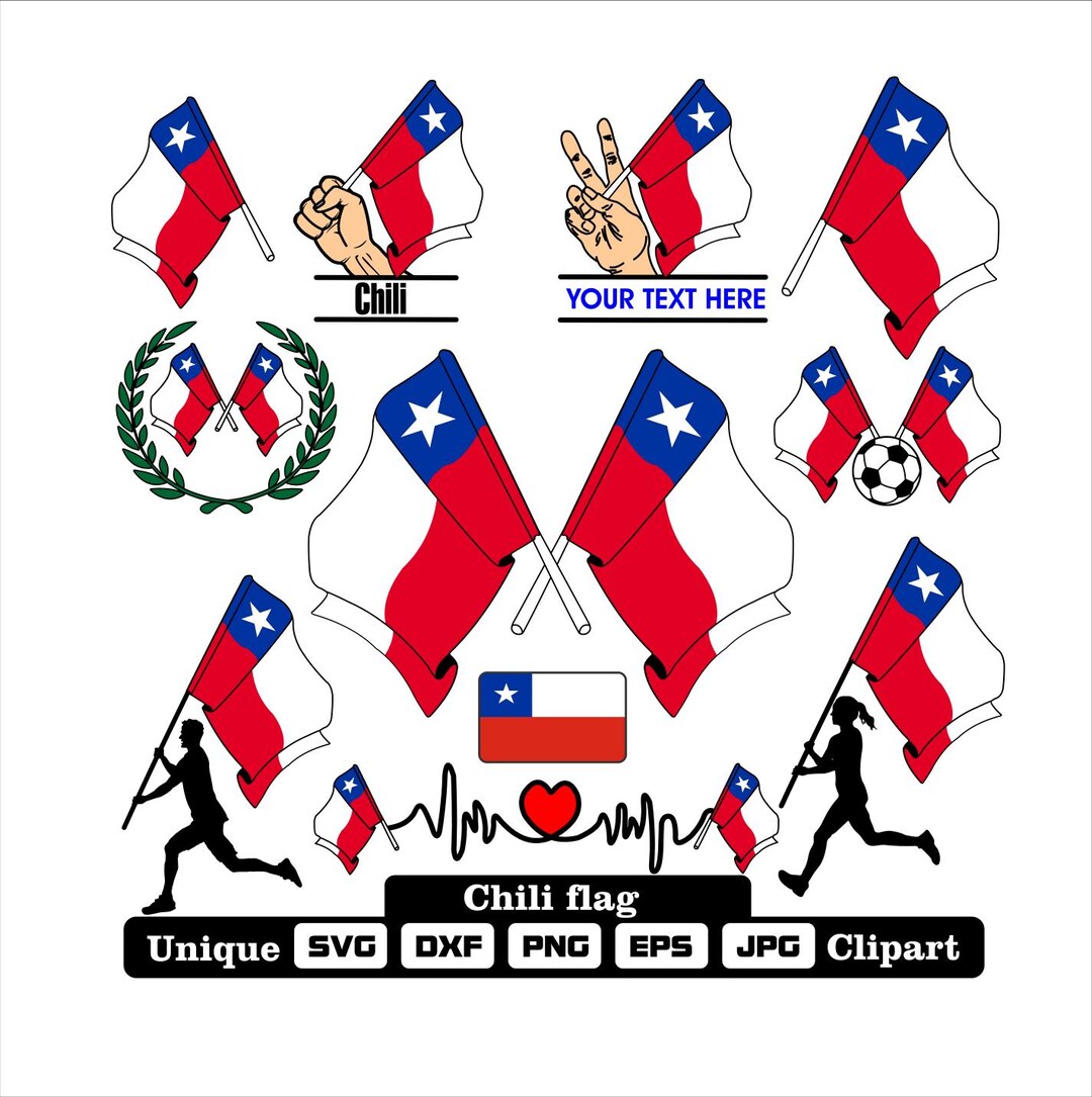 Flag and Cardio of Chili in Dxf, Svg, Png, Eps and Jpg Files Unique ...