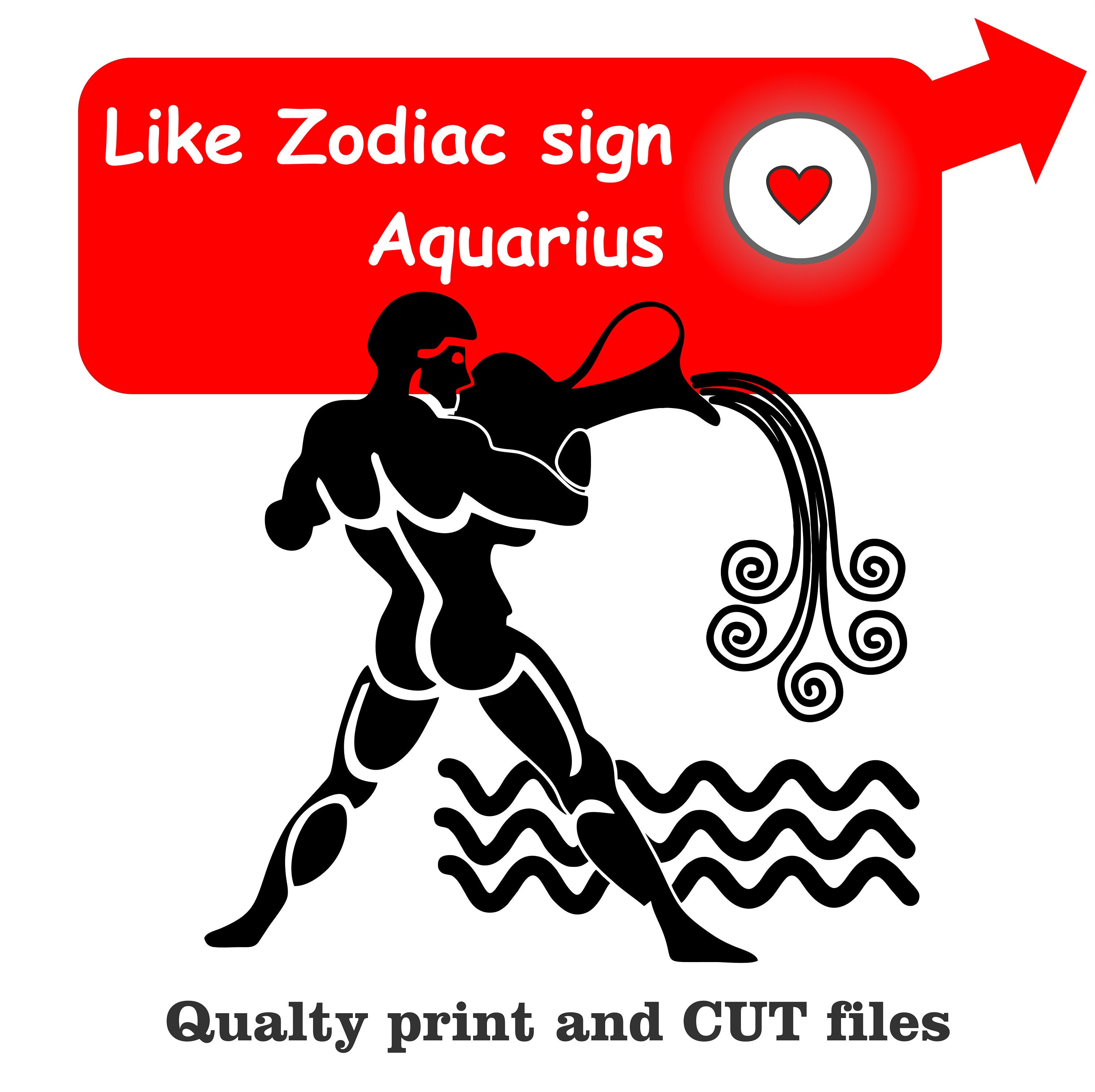 Zodiac Sign Aquarius Clip Art Dxf Svg, Png,eps, Jpg, for Shirt Design ...
