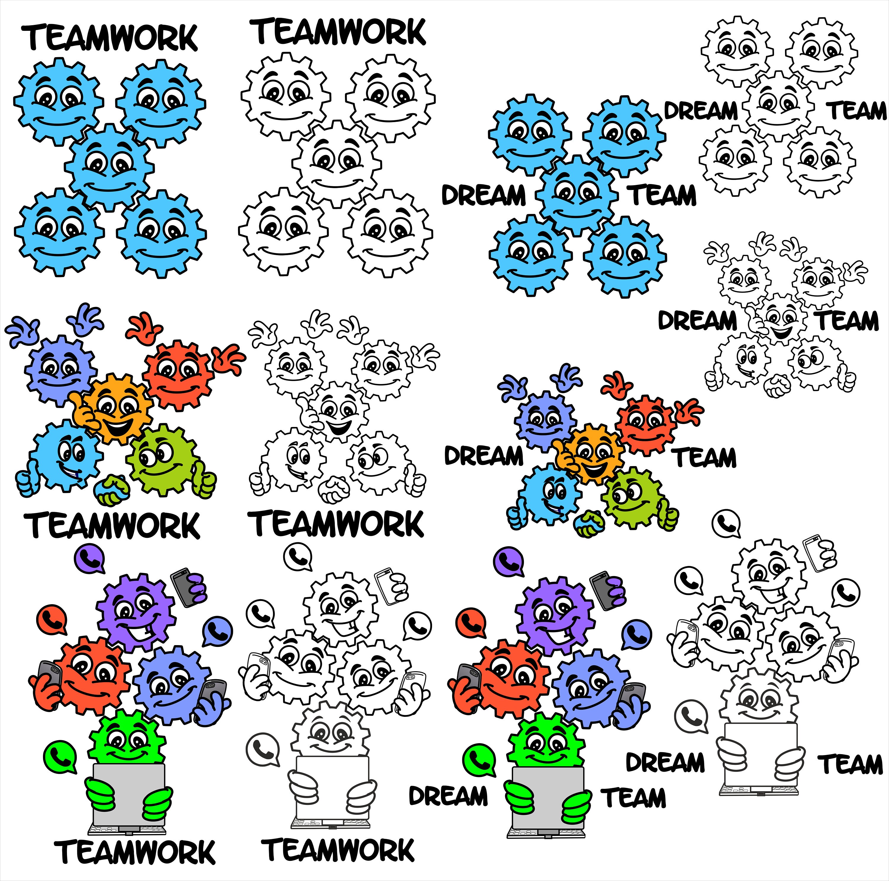 Unique Teamwork and Dreamwork Clipart as Dxf-svg-png-eps-jpg for Laser ...
