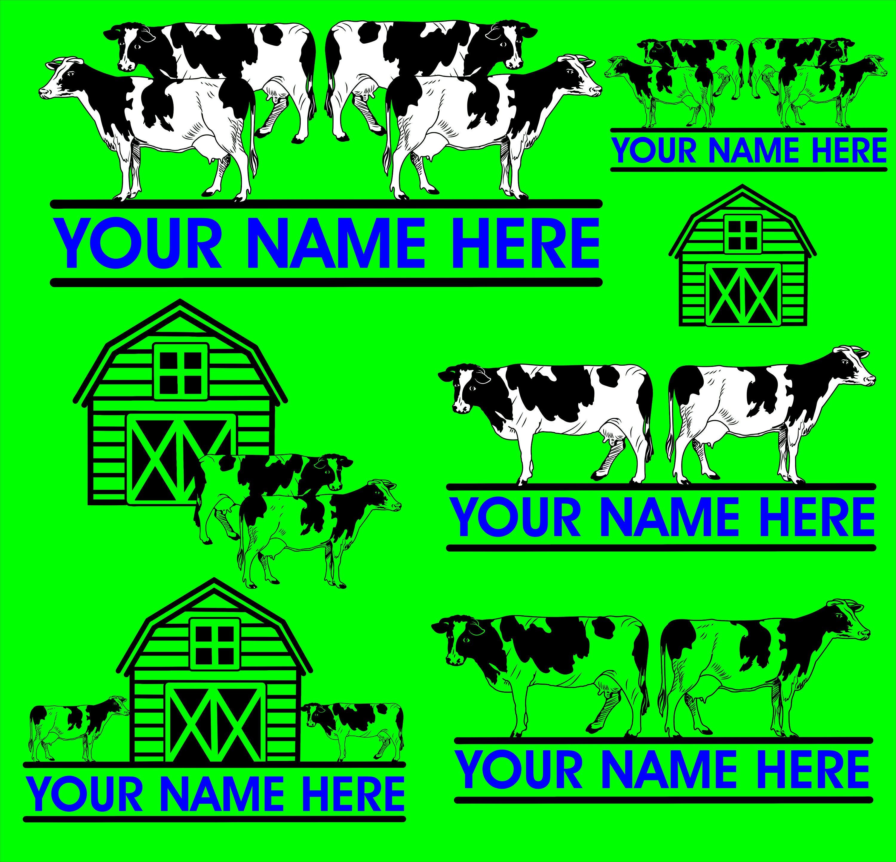 Cow Farm Clip Art Dxf Svg Png Eps Jpg for Cutting,shirt Design ...