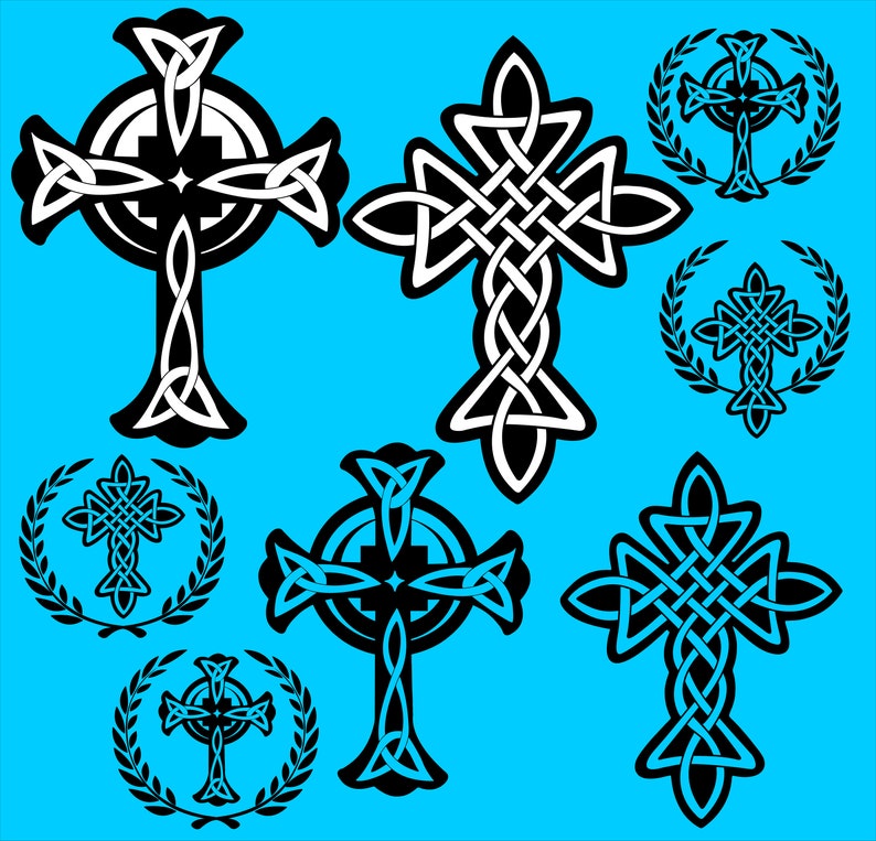 Celtic Cross N0.2 Clip Art Dxf Svg Png Eps Jpg for Cutting, Clothing ...