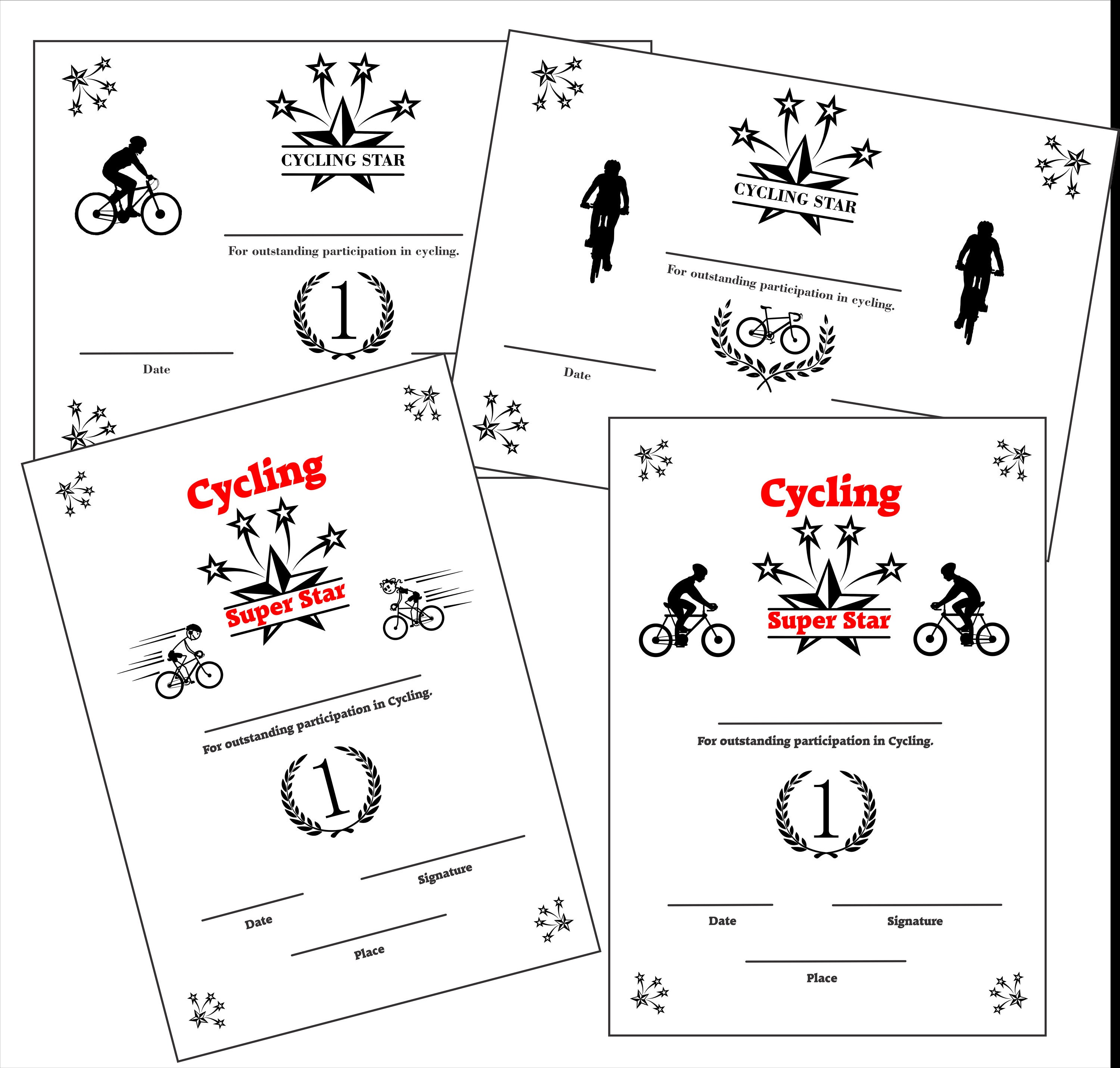 Unique Cycling Certificates as Pdf-dxf-svg-png Files for Direct ...