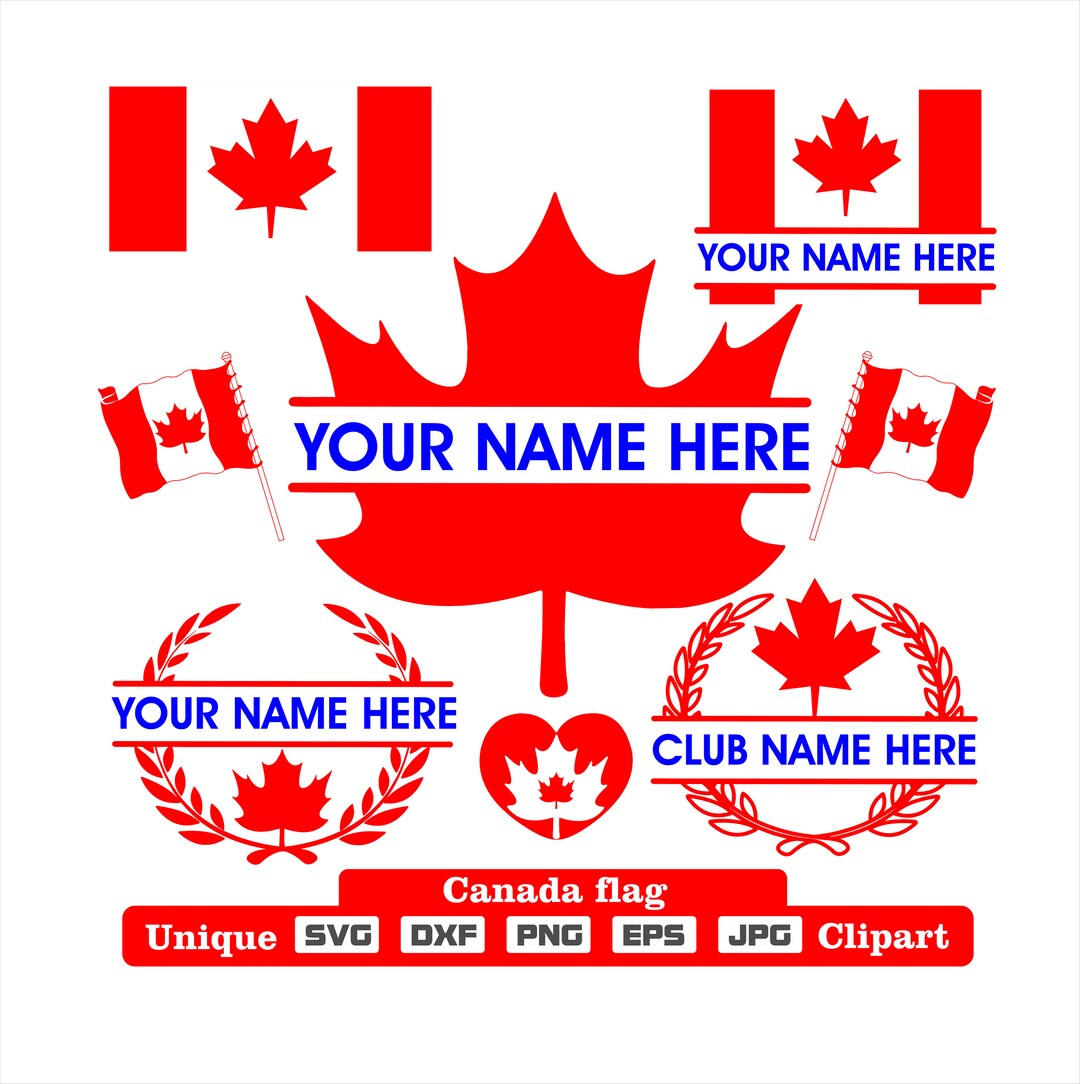Canada Flag Clip Art Dxf Svg Png Eps Jpg for Cuttingshirt - Etsy