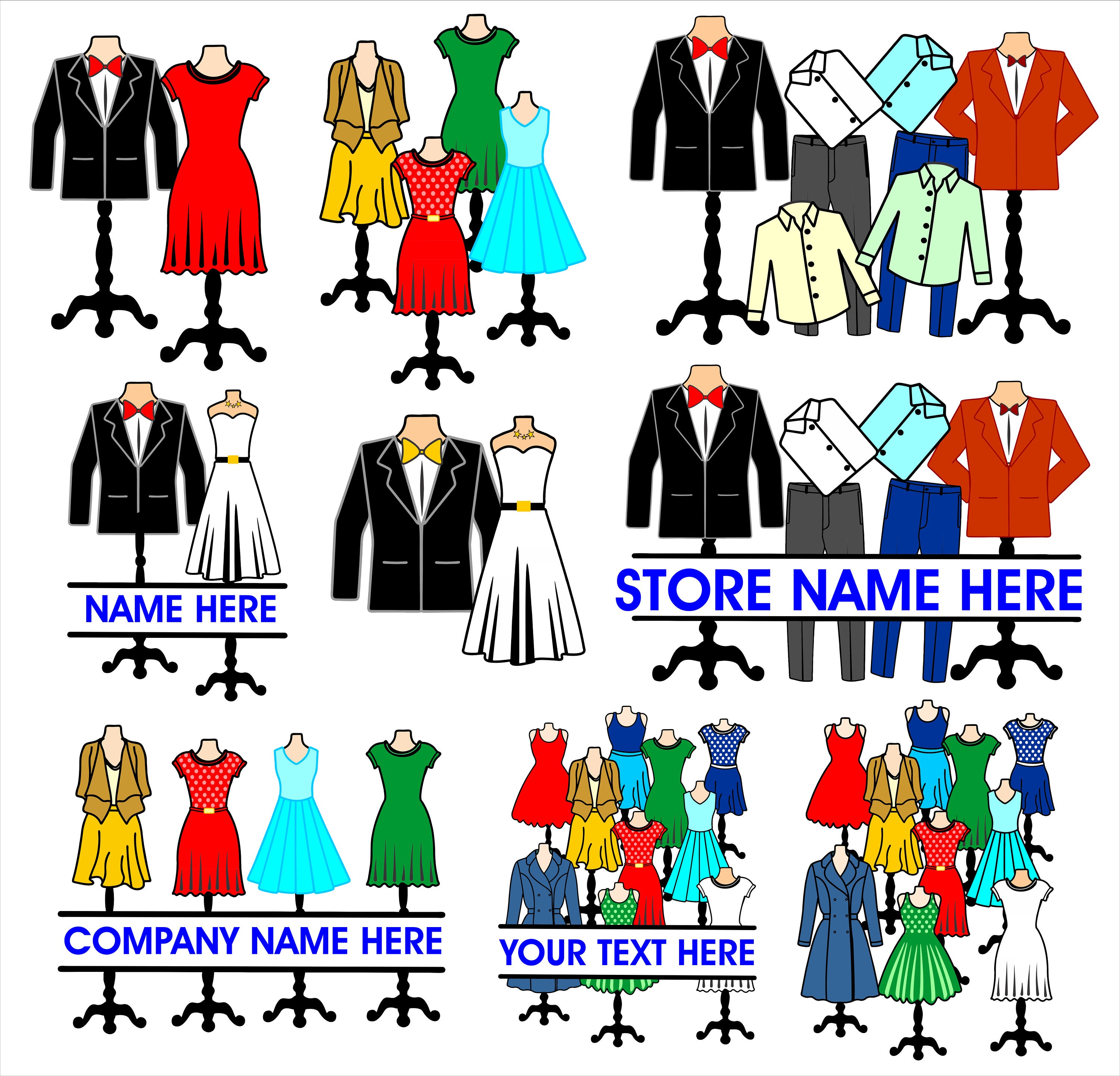 Fashion Clothing Clip Art Dxf Svg Png Eps Jpg Design Logo for - Etsy