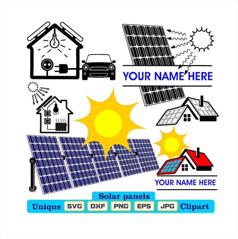 Unique Solar Panels Clipart as Dxf-svg-png-eps-jpg Illustrations for ...