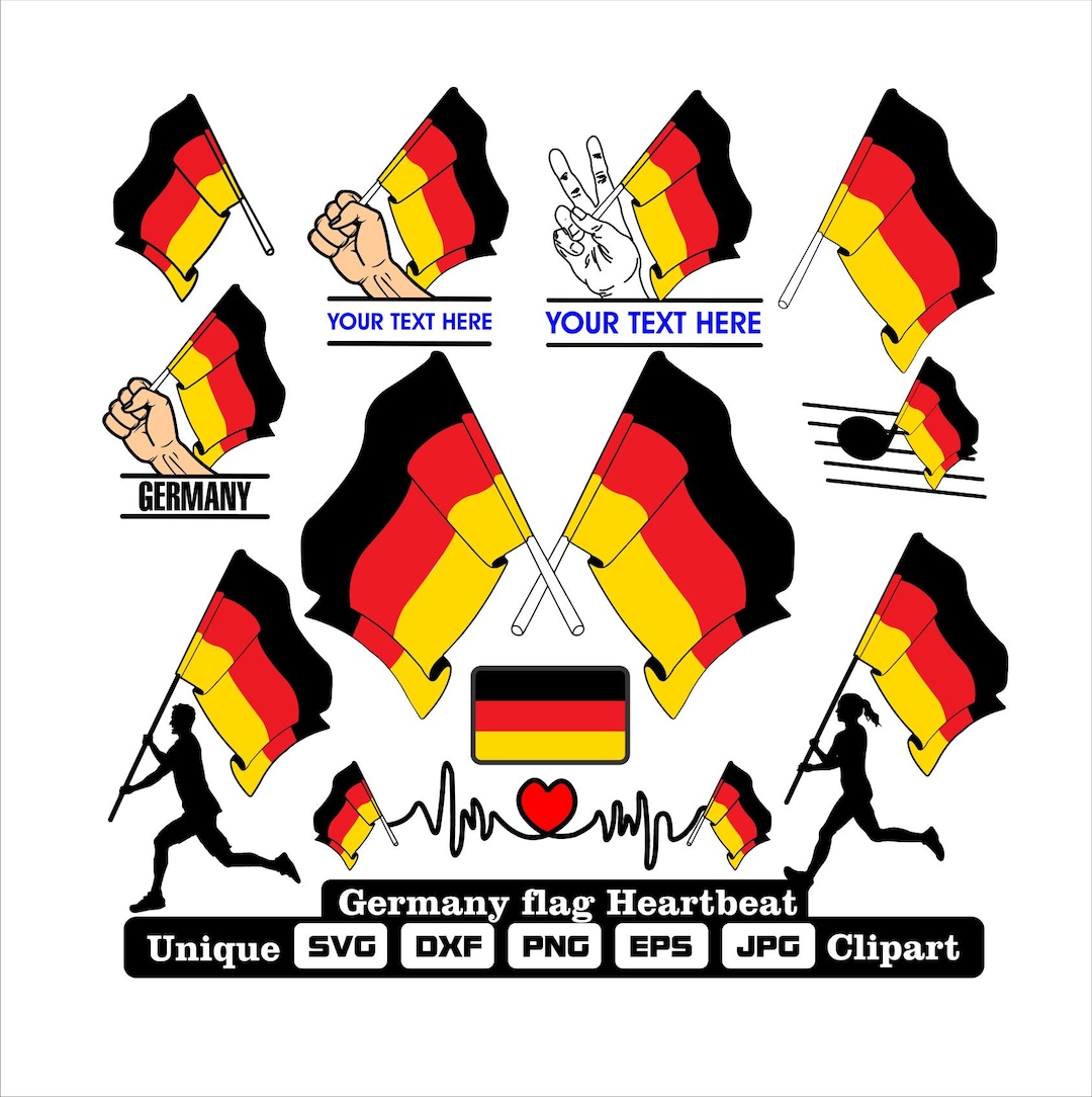 Flag and Cardio of Germany, in Dxf, Svg, Png, Eps and Jpg Files Unique ...