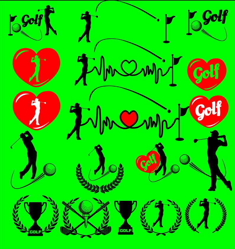 Golf Clipart and Cutting Files. Files as Dxf-svg-png-eps-jpg - Etsy