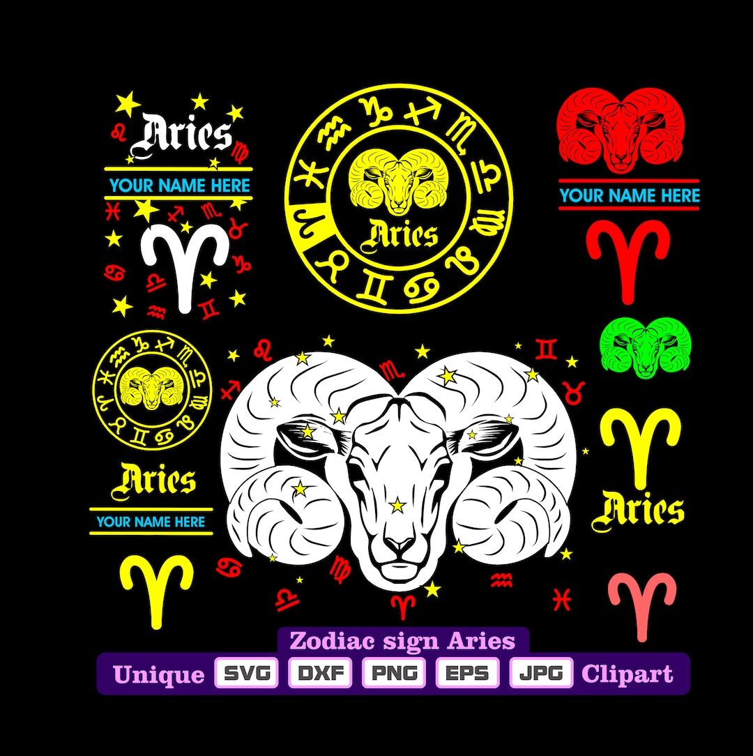 Zodiac Sign Aries Clip Art Dxf Svg, Png,eps, Jpg, for Shirt Design ...
