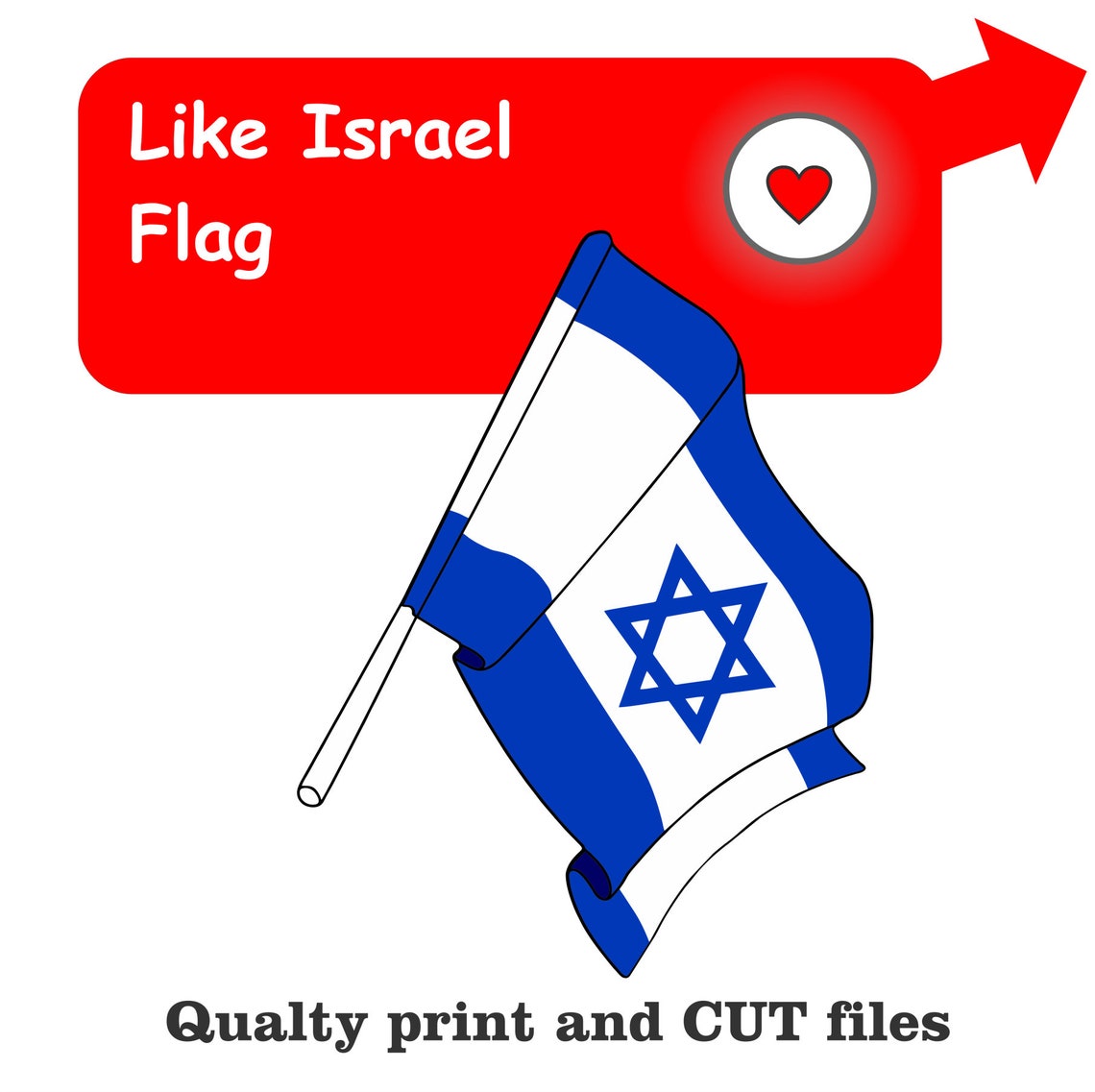 Flag and Cardio of Israel, in Dxf, Svg, Png, Eps and Jpg Files Unique ...