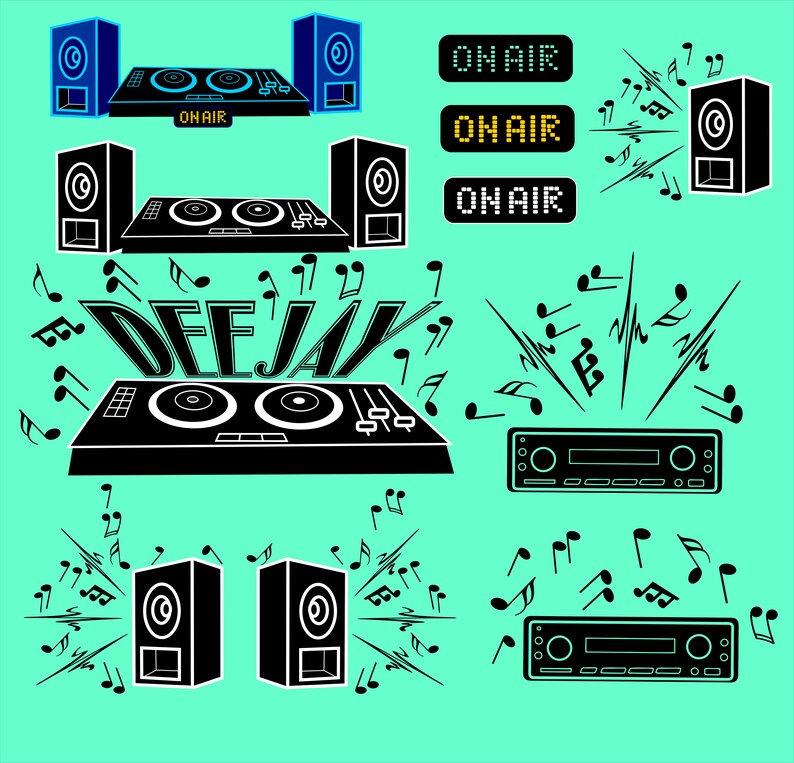 Unique Deejay Artwork as Dxf-svg-png-eps-jpg Illustrations for Engraving, Laser Cutting ...