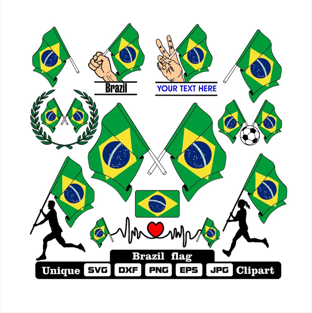Flag and Cardio of Brazil in Dxf, Svg, Png, Eps and Jpg Files Unique ...