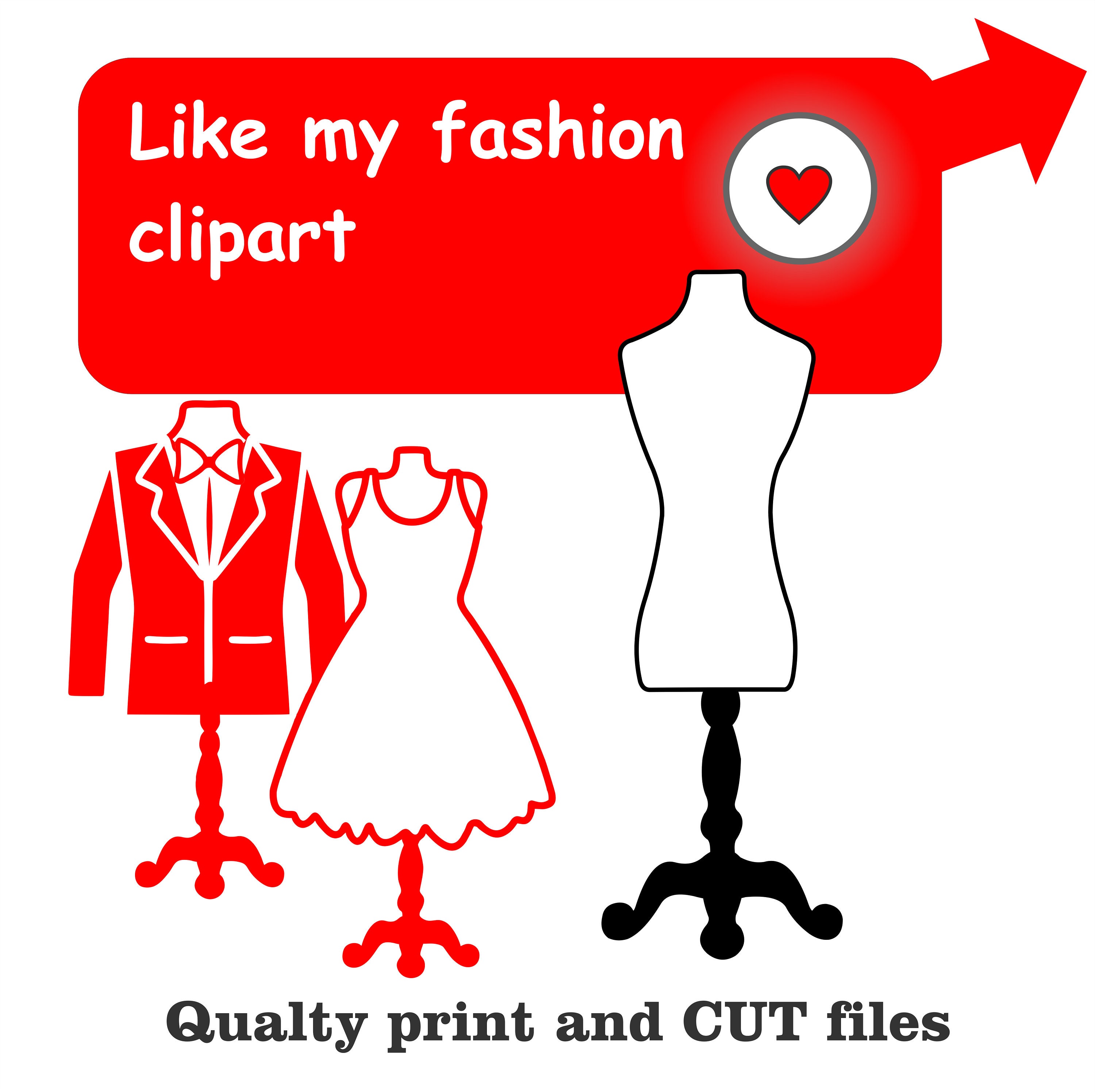 Fashion Clothing Clip Art Dxf Svg Png Eps Jpg Design Logo for - Etsy