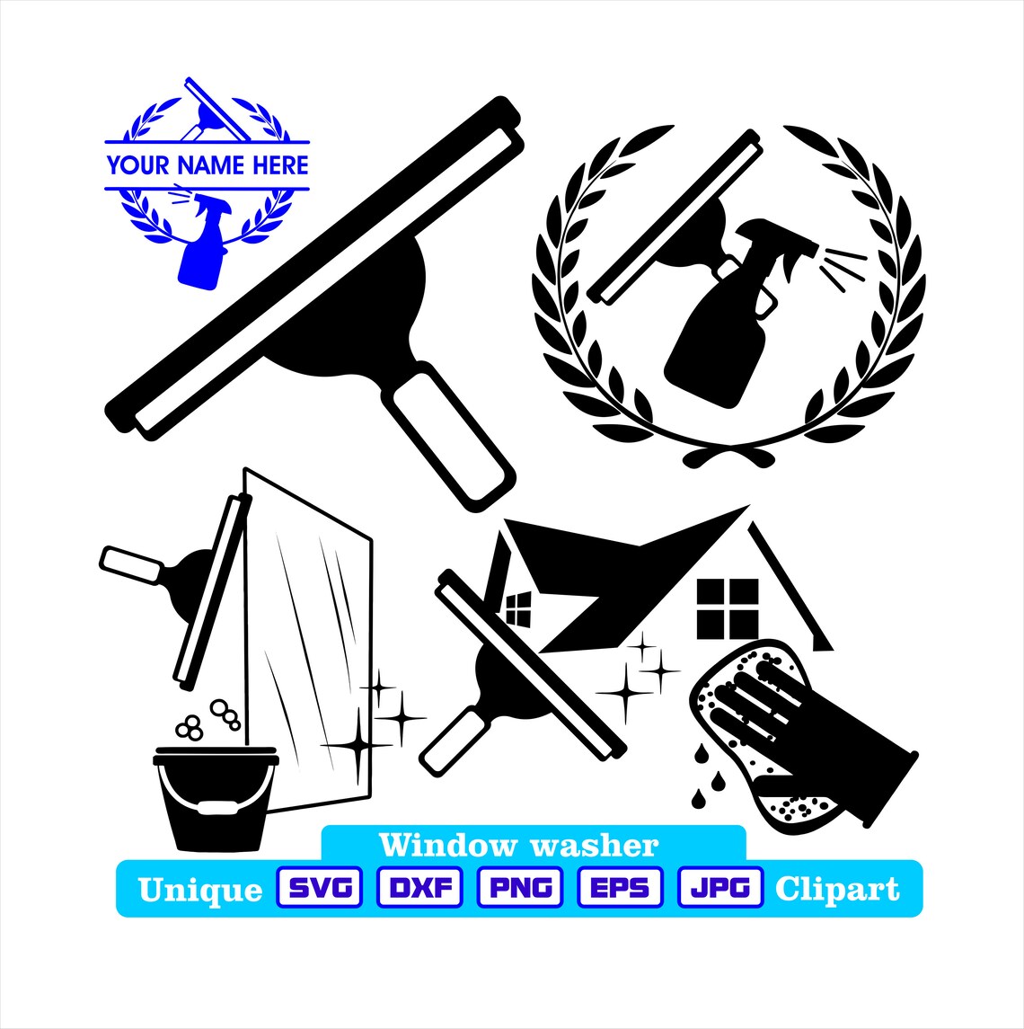 Unique Window Washer, Window Cleaner Artwork as Dxf-svg-png-eps-jpg ...