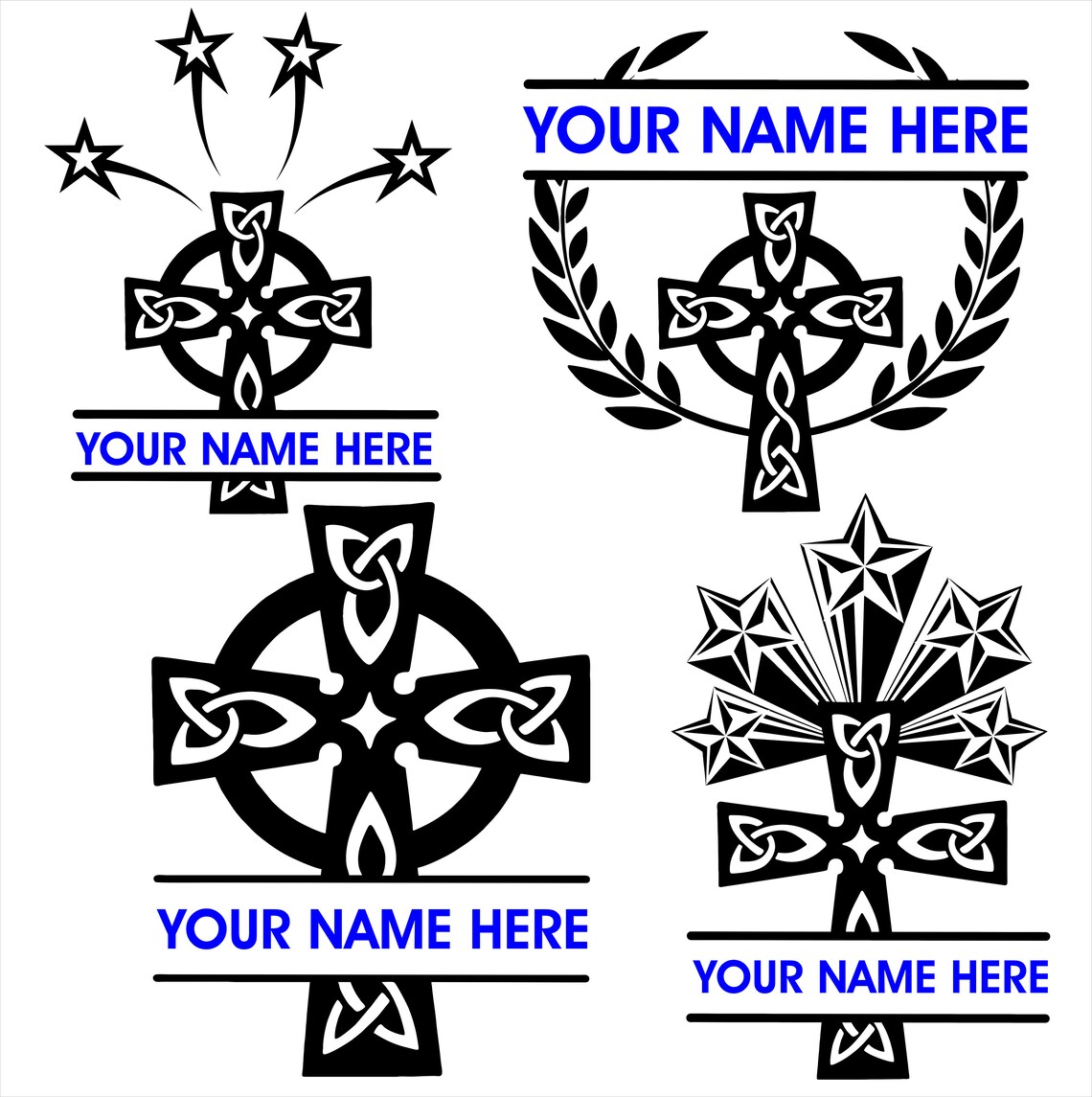 Celtic Cross Clip Art Dxf Svg Png Eps Jpg for Cutting, Clothing Imprint ...