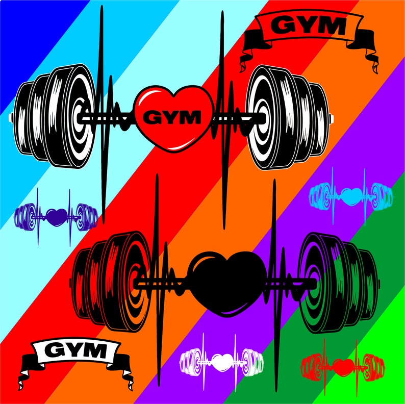 Unique Gym and Fitness Cutting Files. Files as Dxf-svg-png-eps-jpg ...