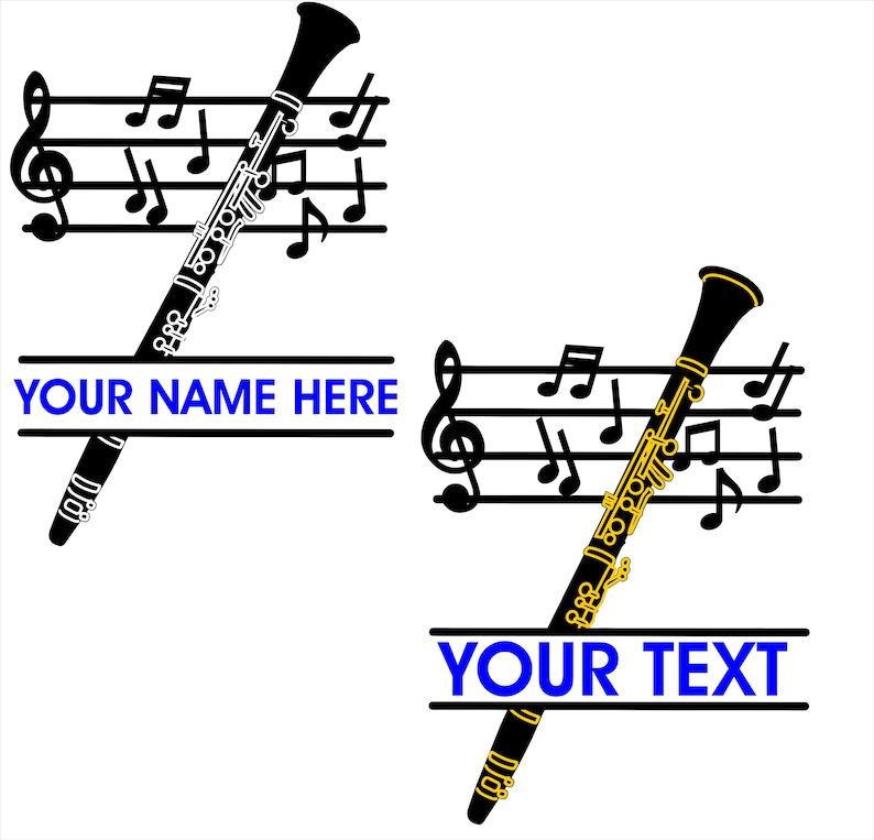 Clarinet Clip Art Dxf Svg Png Eps Jpg for Cutting,shirt Design ...