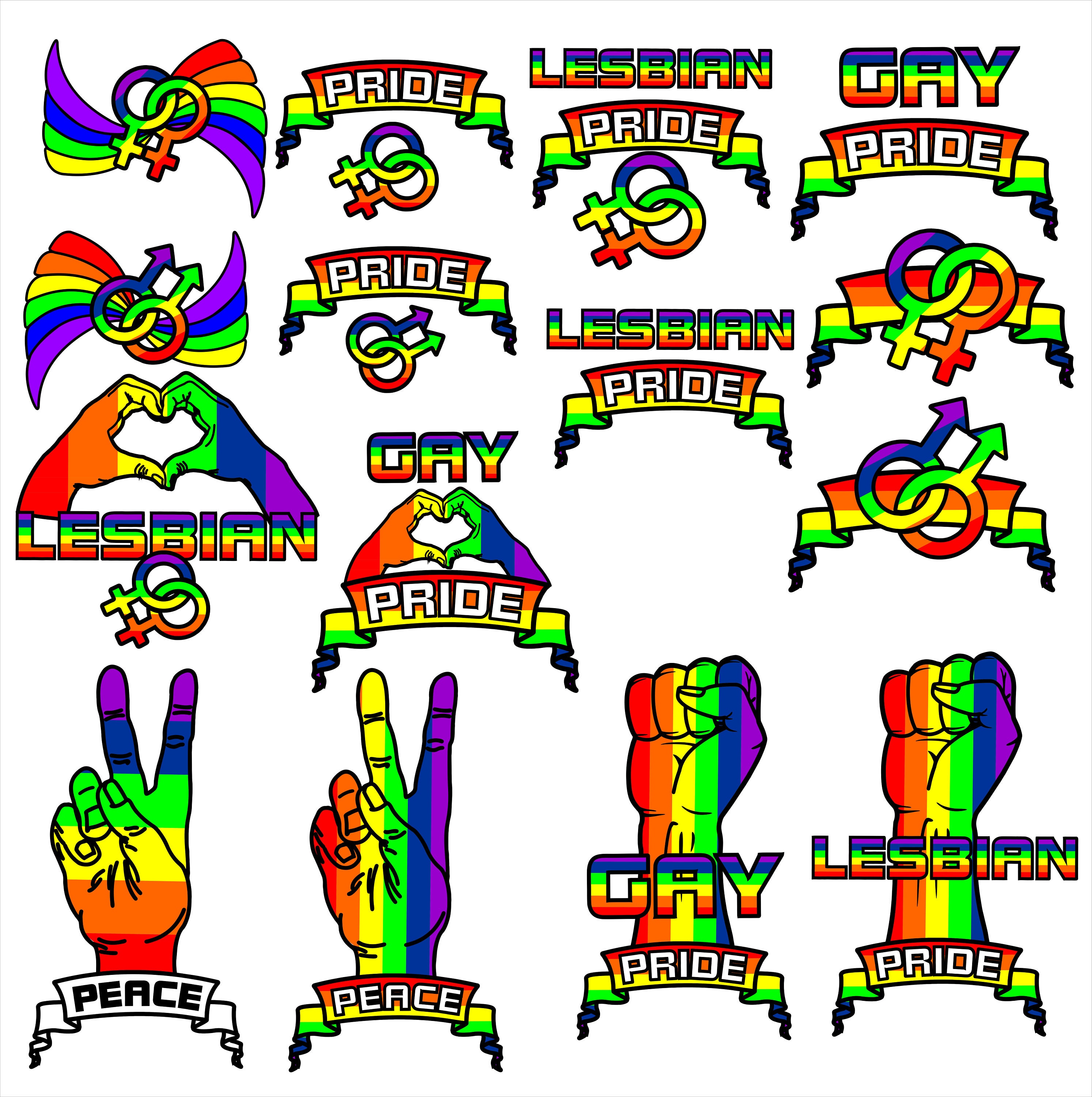 Unique Pride Clipart LGBTQ and Gender Design. Files as Dxf-svg-png-eps ...