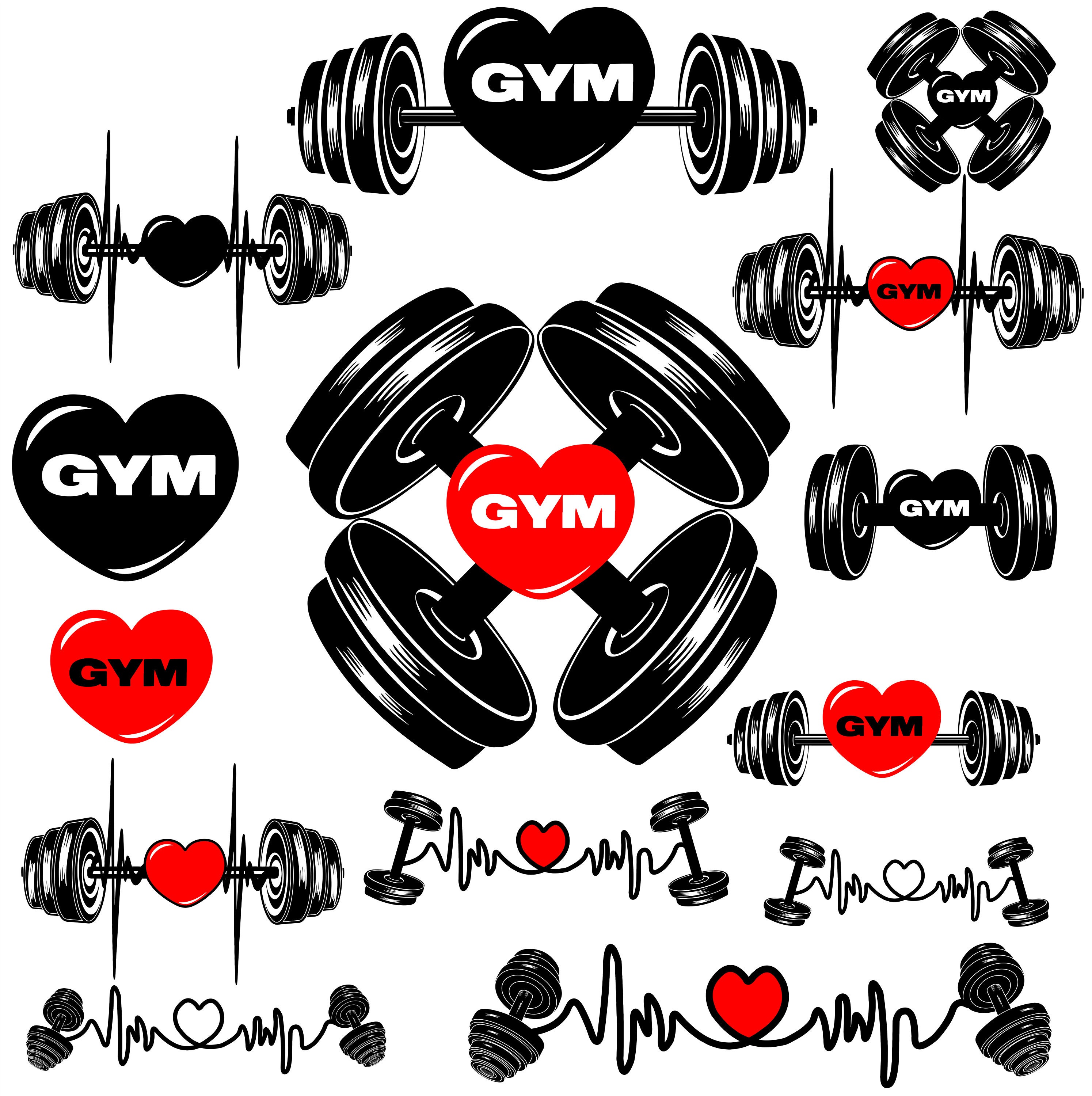 Unique Gym and Fitness Cutting Files. Files as Dxf-svg-png-eps-jpg ...