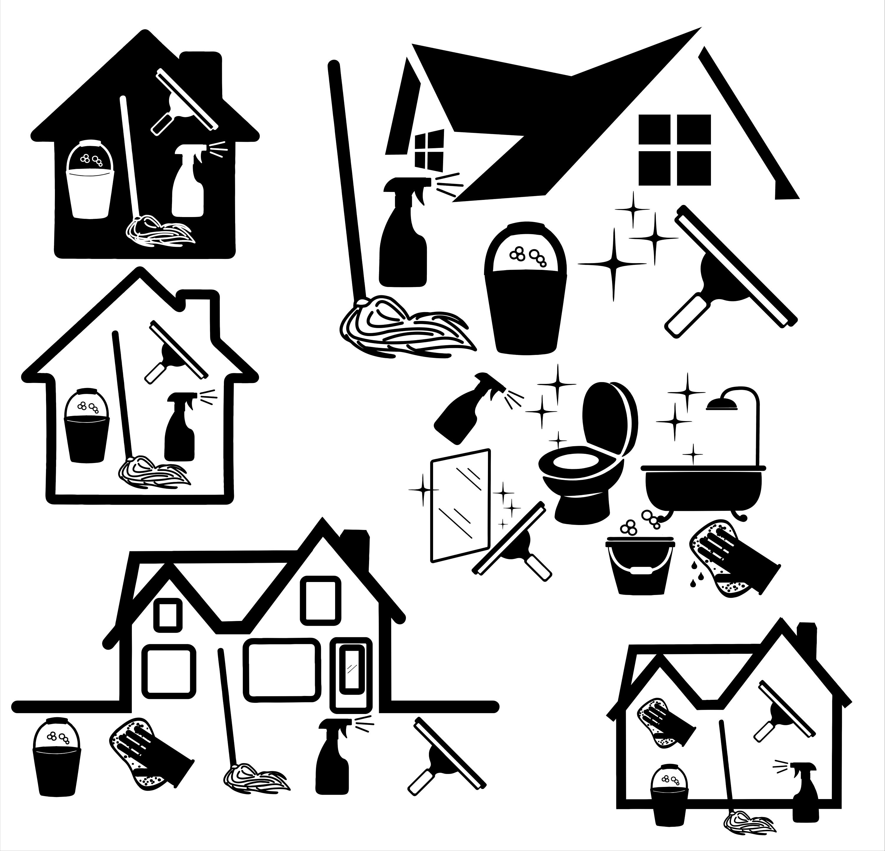 Unique Cleaning Company Artwork as Dxf-svg-png-eps-jpg Illustrations ...