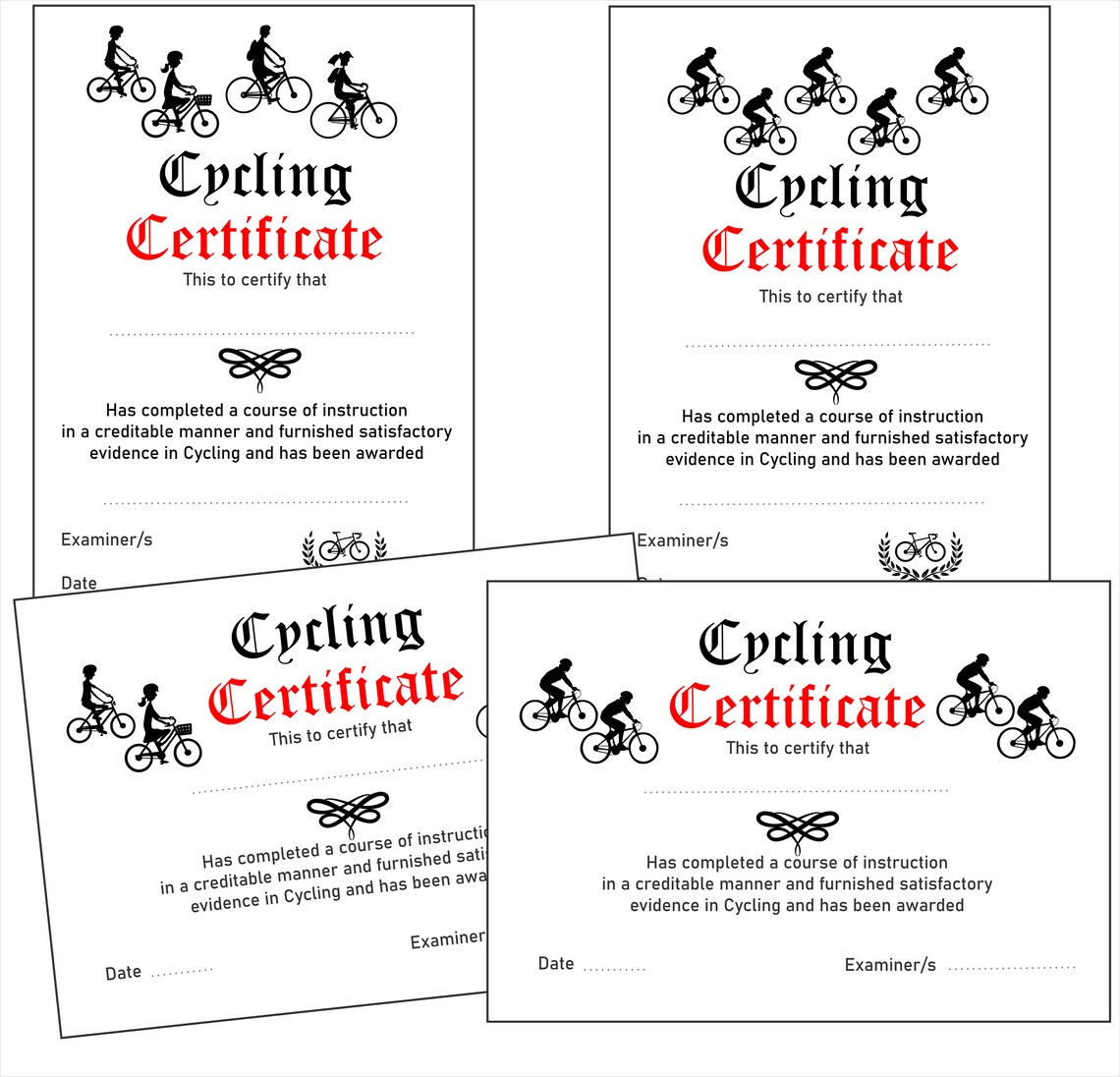 Unique Cycling Certificates as Pdf-dxf-svg-png Files for Direct ...