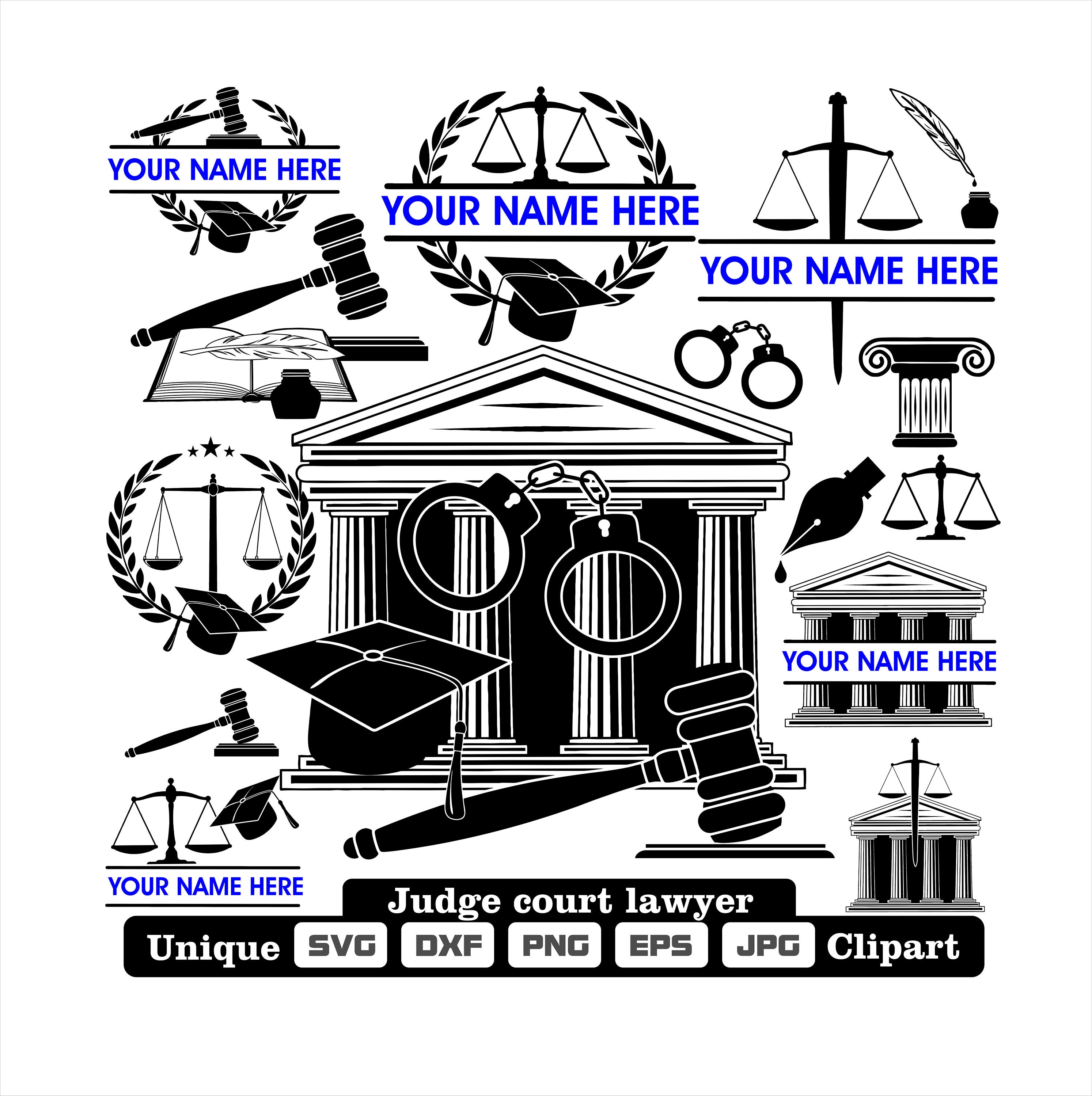 Judge Court Lawyer Clip Art Dxf Svg Png Eps Jpg for - Etsy