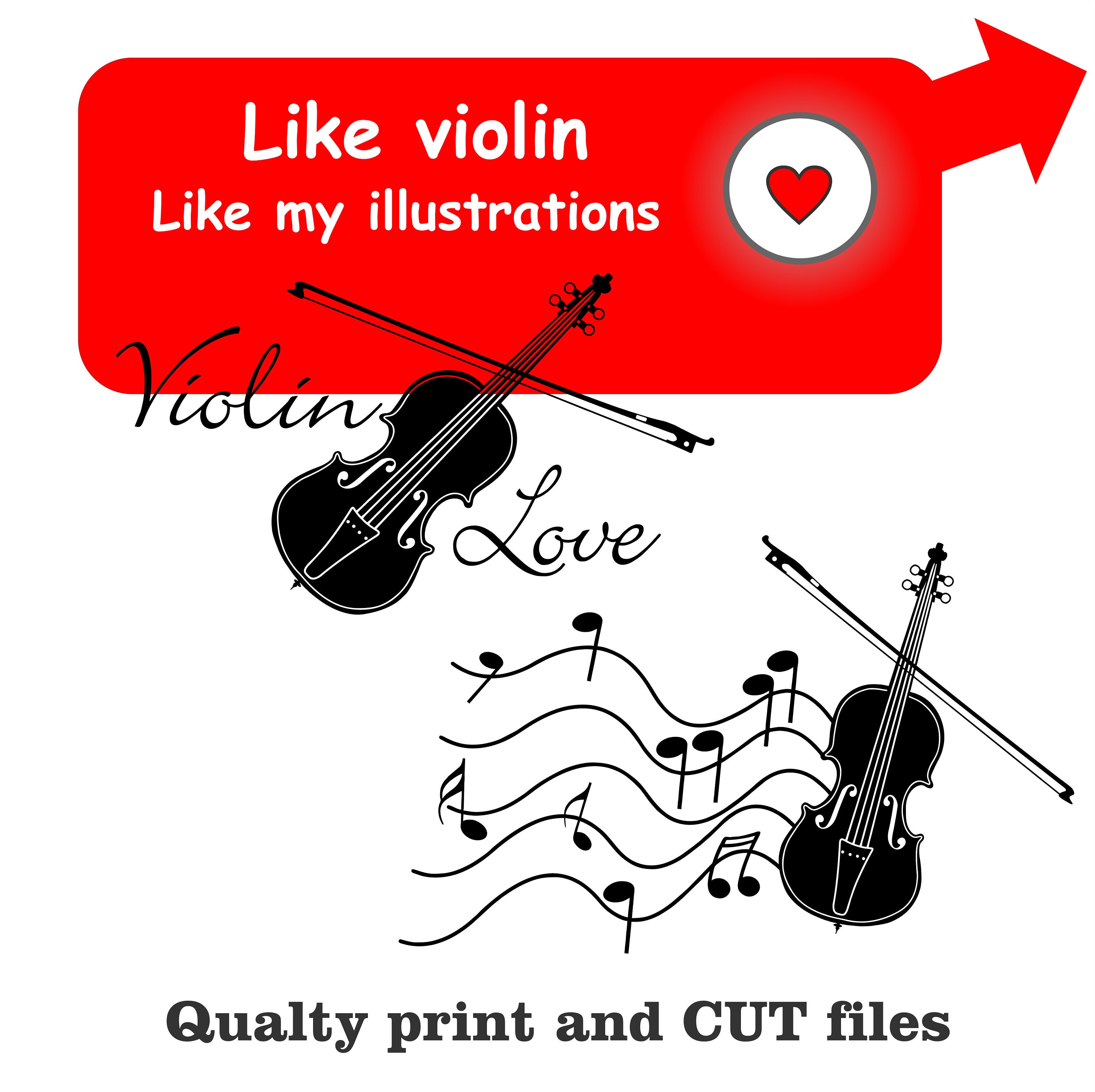 Unique Violin Artwork as Dxf-svg-png-eps-jpg Illustrations for ...
