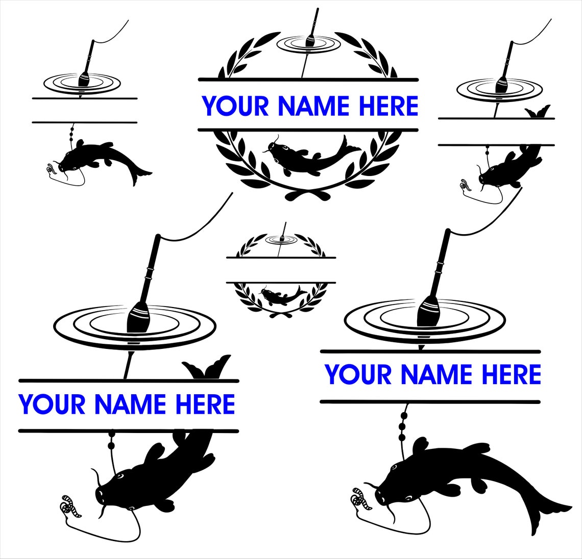 Unique Fish Float Hook Clipart as Dxf-svg-png-eps-jpg Clip Art for ...