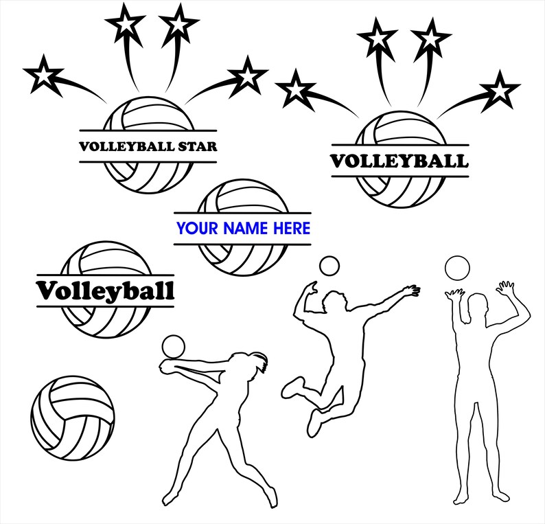 Unique Volleyball Artwork as Dxf-svg-png-eps-jpg Illustrations for ...