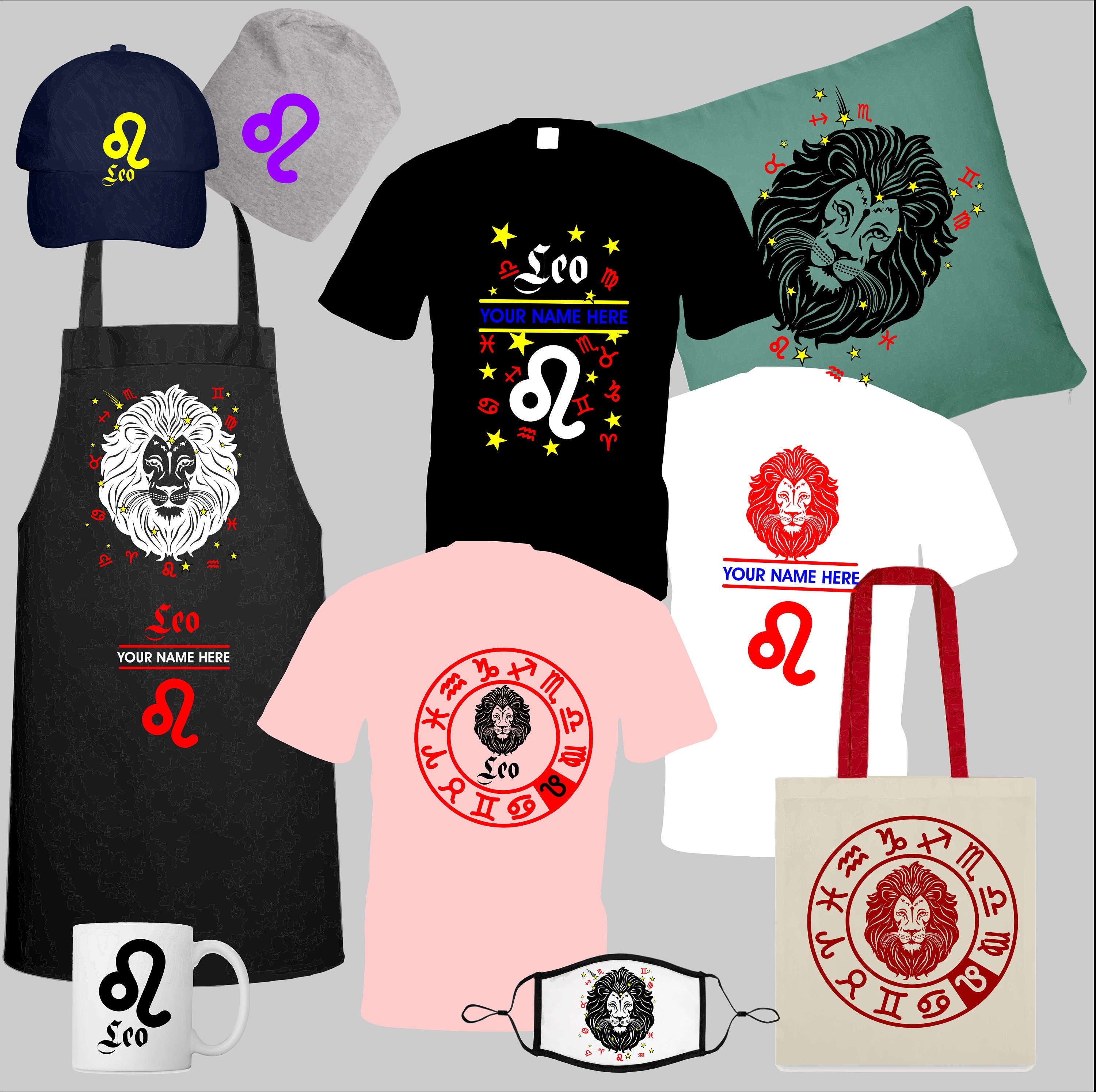 Zodiac Sign Lion Leo Clip Art Dxf Svg, Png,eps, Jpg, for Shirt Design ...