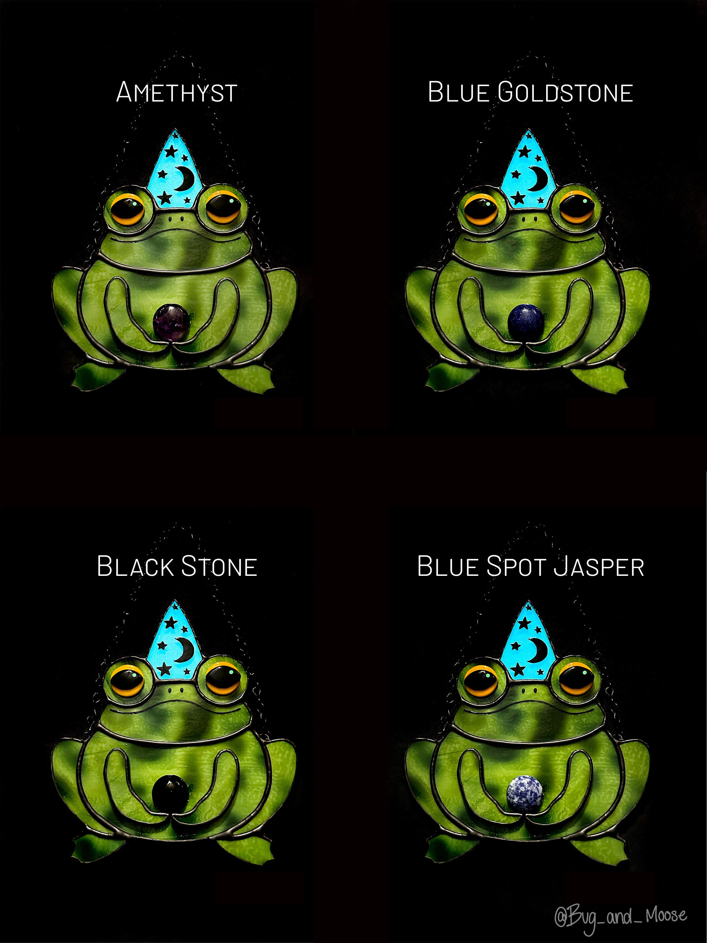 Magic Wizard Frog Stained Glass Piece Glow in the Dark - Etsy