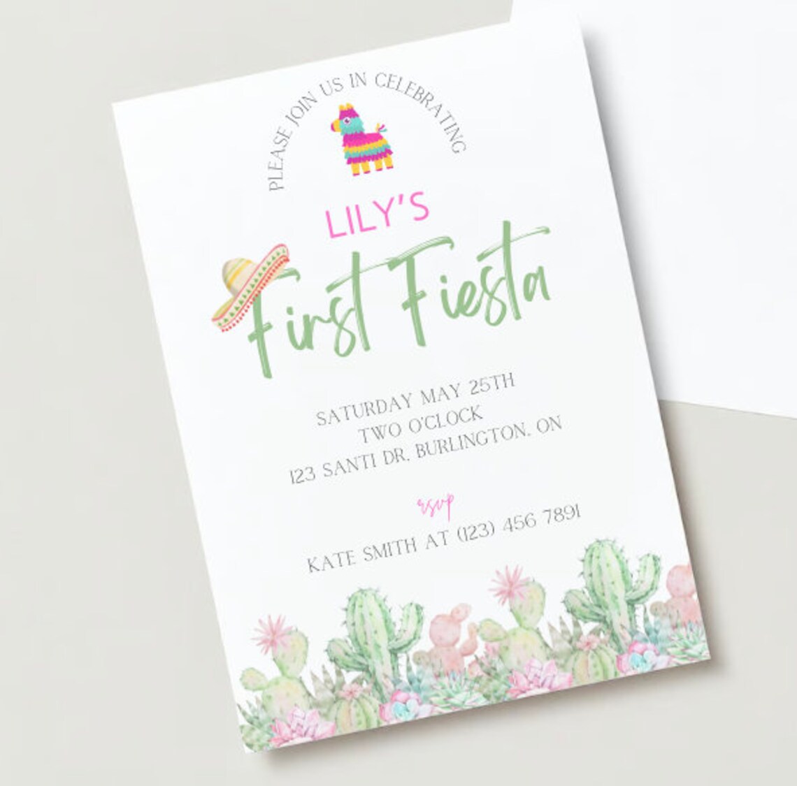 First Fiesta Birthday Invitation Baby's First Fiesta 1st Birthday ...