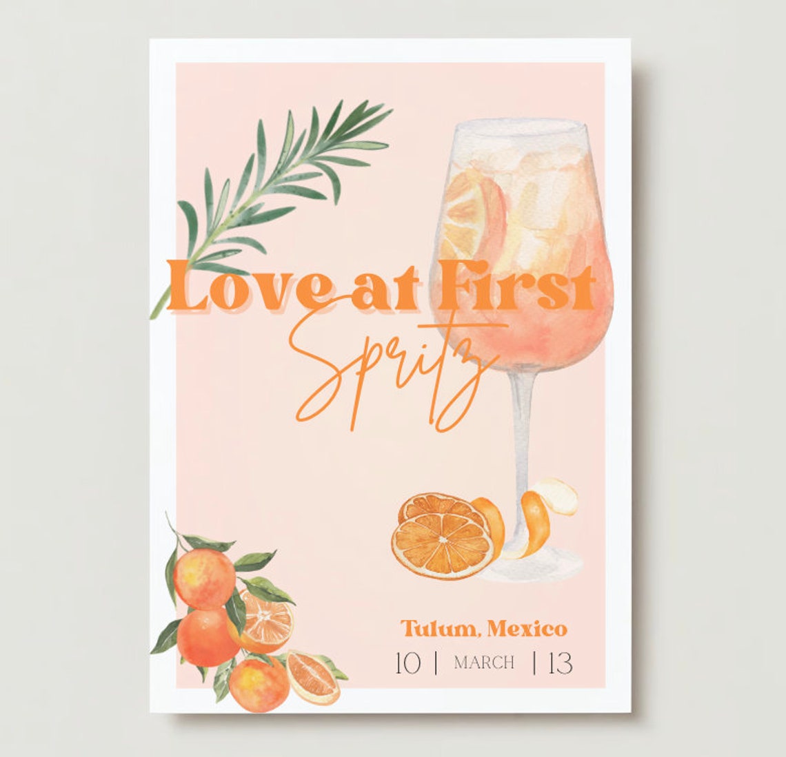 Love at First Spritz Bachelorette Hen Invitation Itinerary Tempalte ...