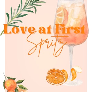 Love at First Spritz Bachelorette Hen Invitation Itinerary Template ...