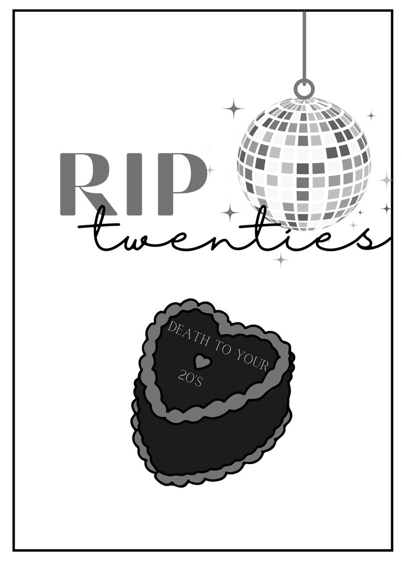 RIP 20s Death to Your 20s Foldable Birthday Card - Digital Download ...
