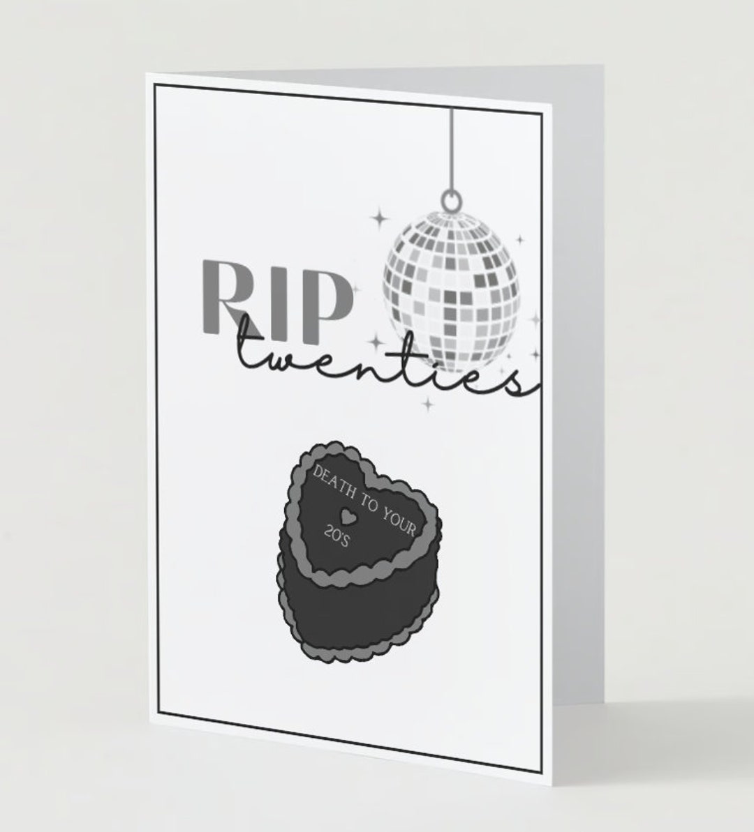 RIP 20s Death to Your 20s Foldable Birthday Card Digital Download Heart ...